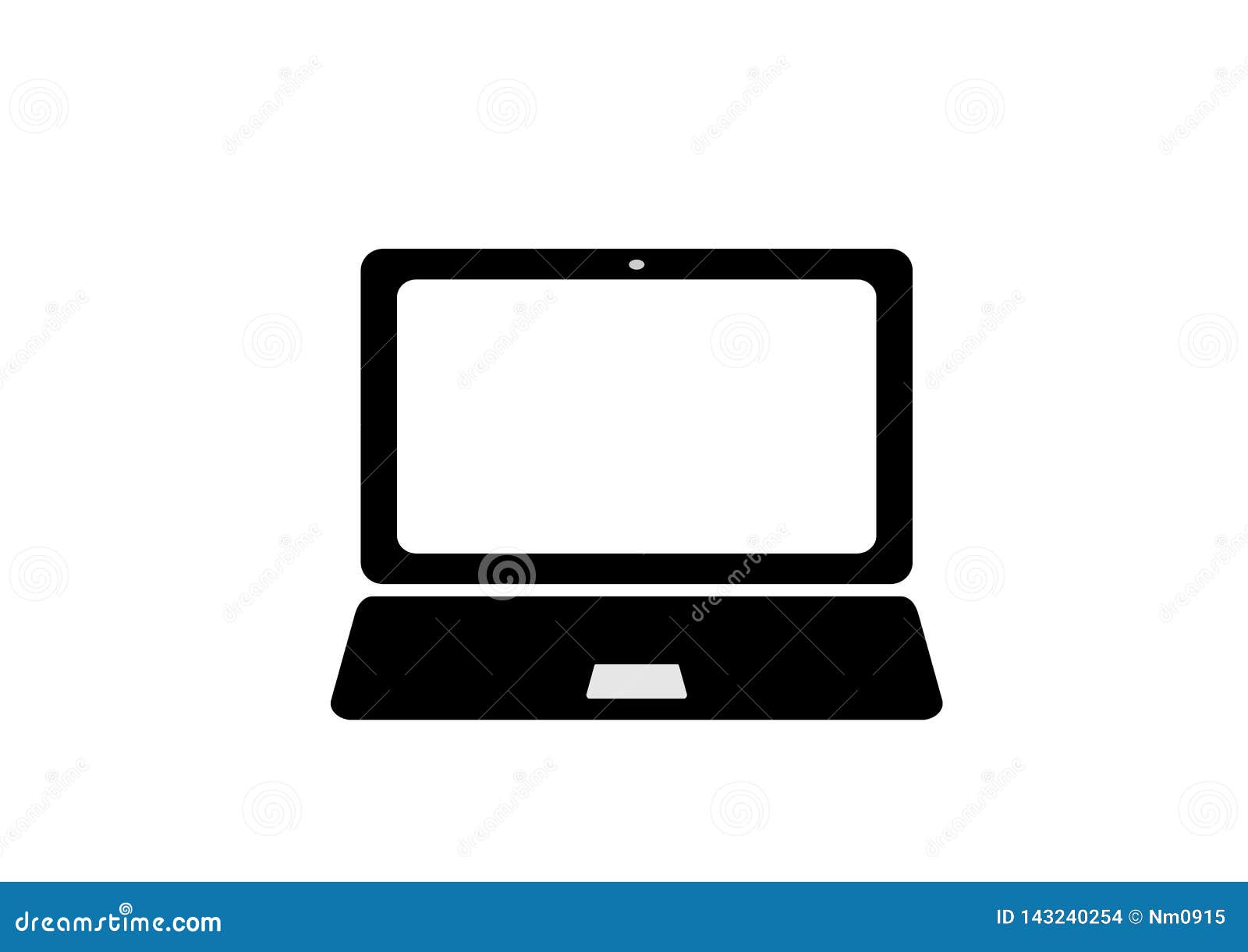 Laptop Icon Black and White Isolated Image Stock Vector - Illustration ...
