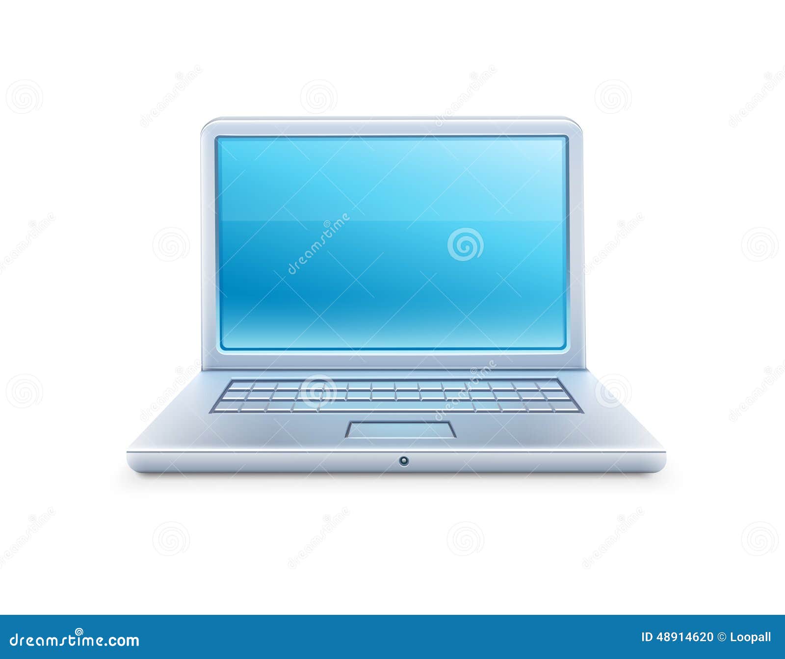 Laptop Icon with Blue Empty Screen Stock Illustration - Illustration of ...