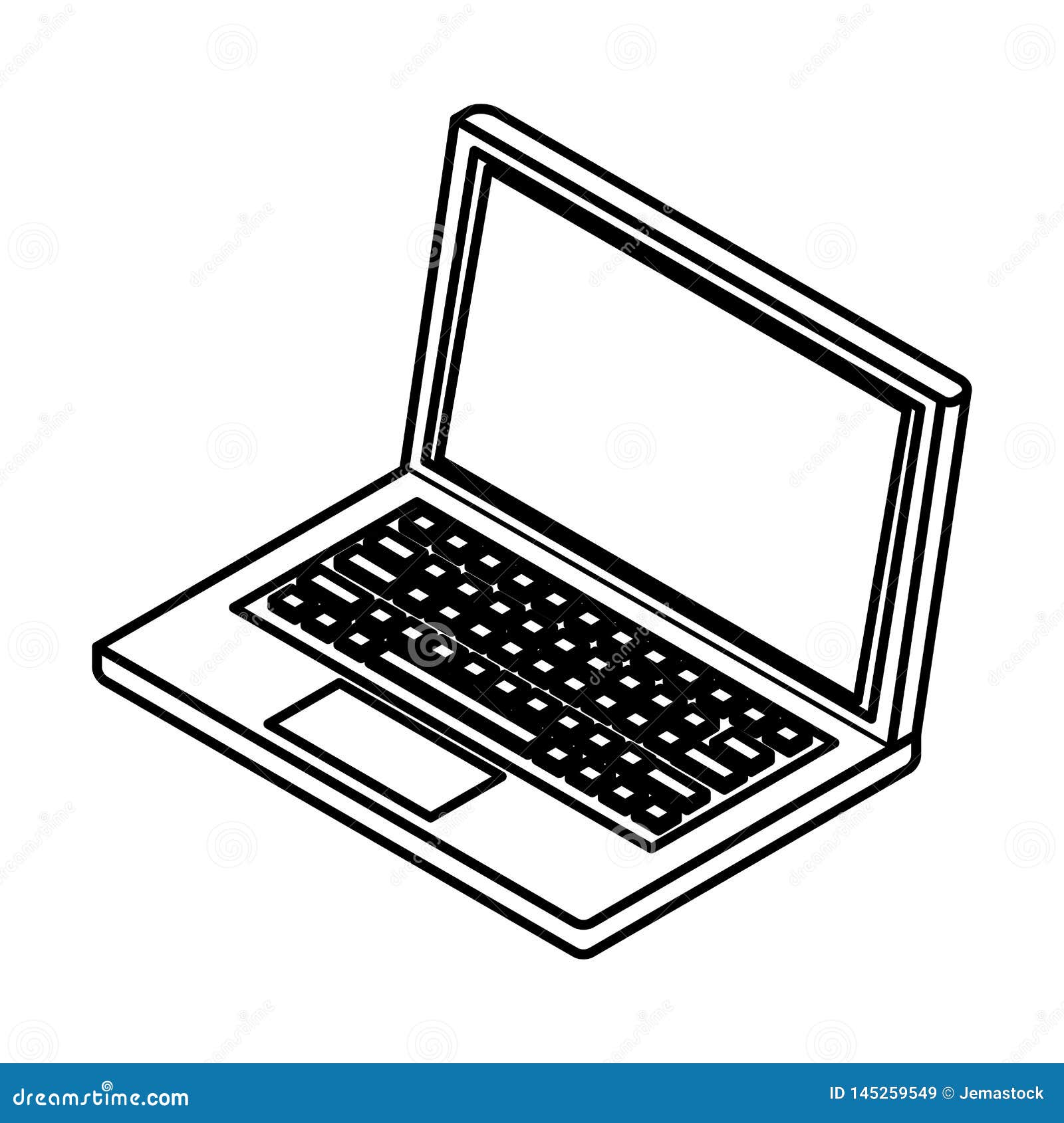 Laptop Icon Cartoon Black and White Stock Vector - Illustration of view ... Laptop Icon Cartoon Black and White Stock Vector - Illustration of view ...