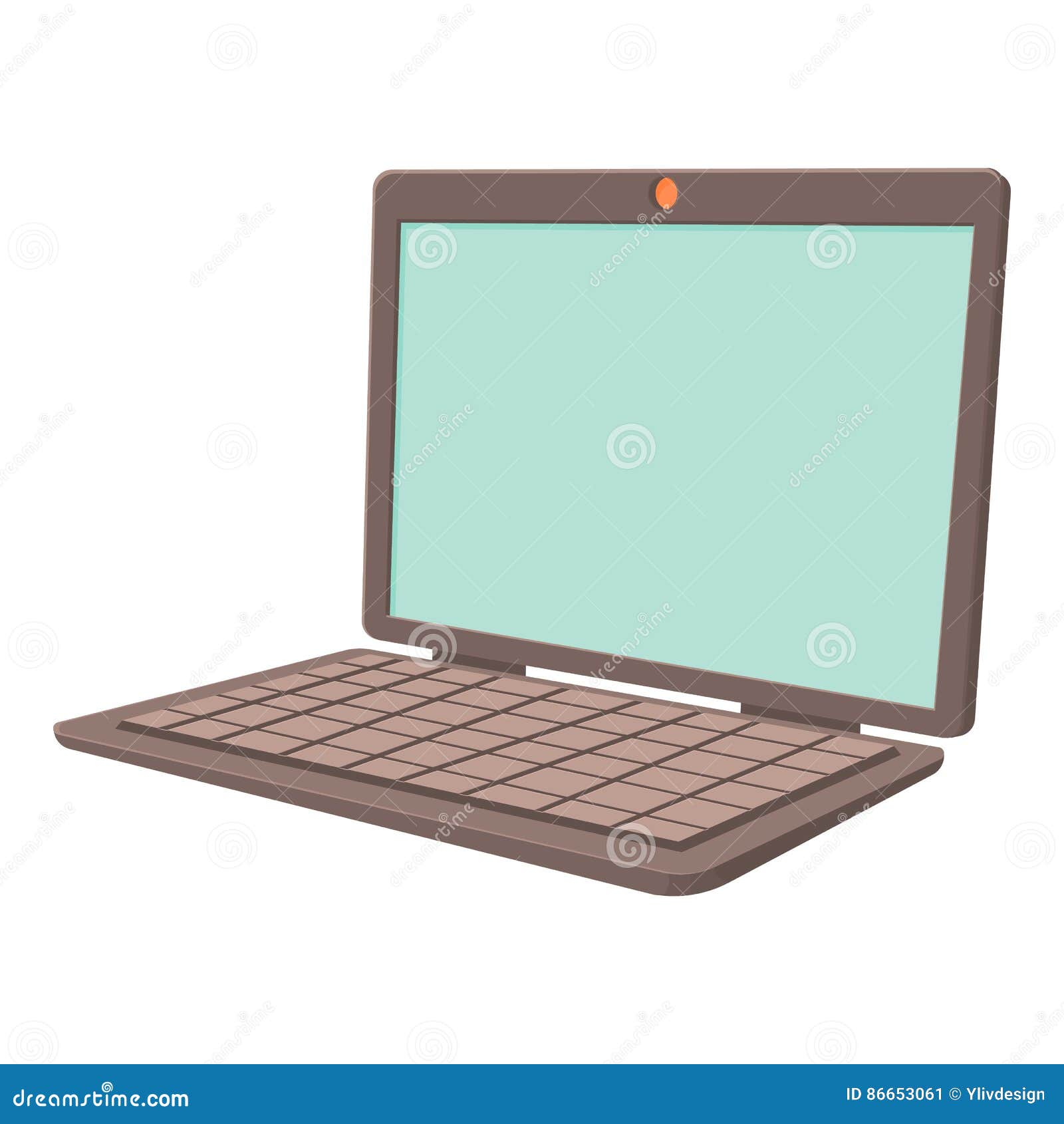 Laptop icon, cartoon style stock vector. Illustration of display - 86653061