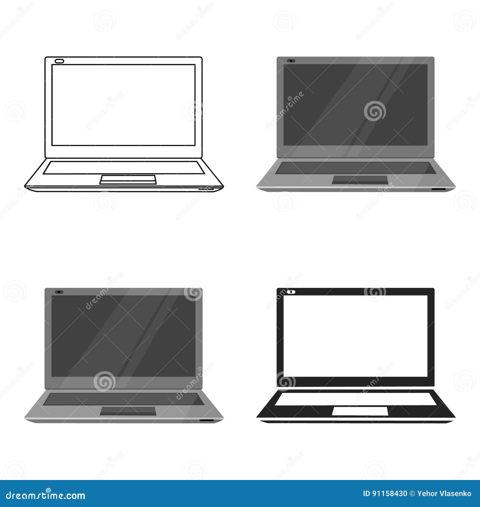 Laptop Icon In Cartoon Style Isolated On White Background Personal