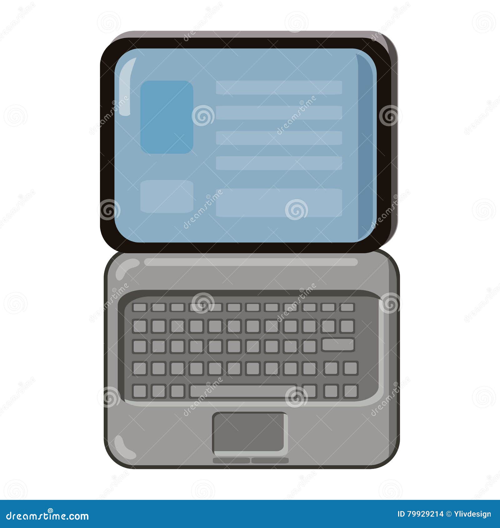 Laptop icon, cartoon style stock vector. Illustration of concept - 79929214