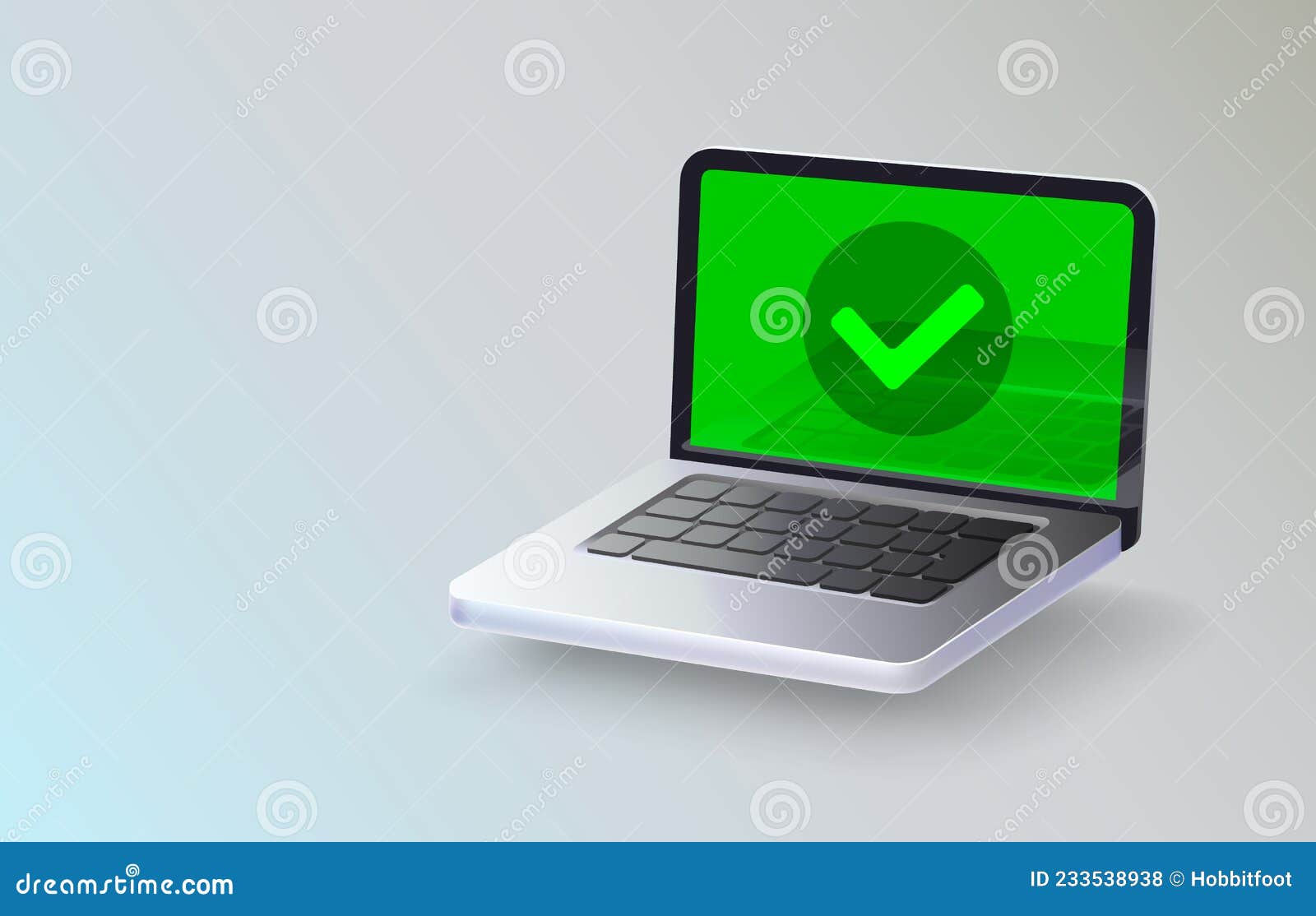Laptop Icon Check Mark, Notebook Approve, Computer Accept. Vector Stock ...