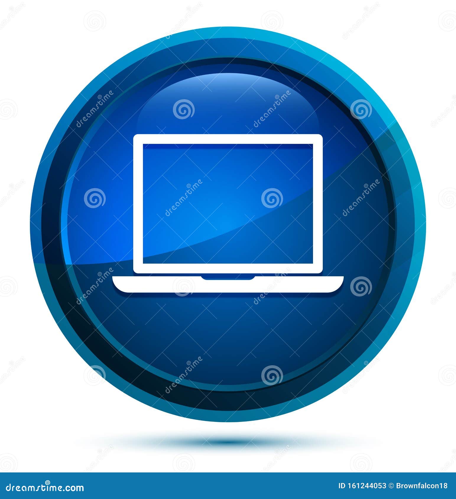 Laptop Icon Elegant Blue Round Button Illustration Stock Vector ...