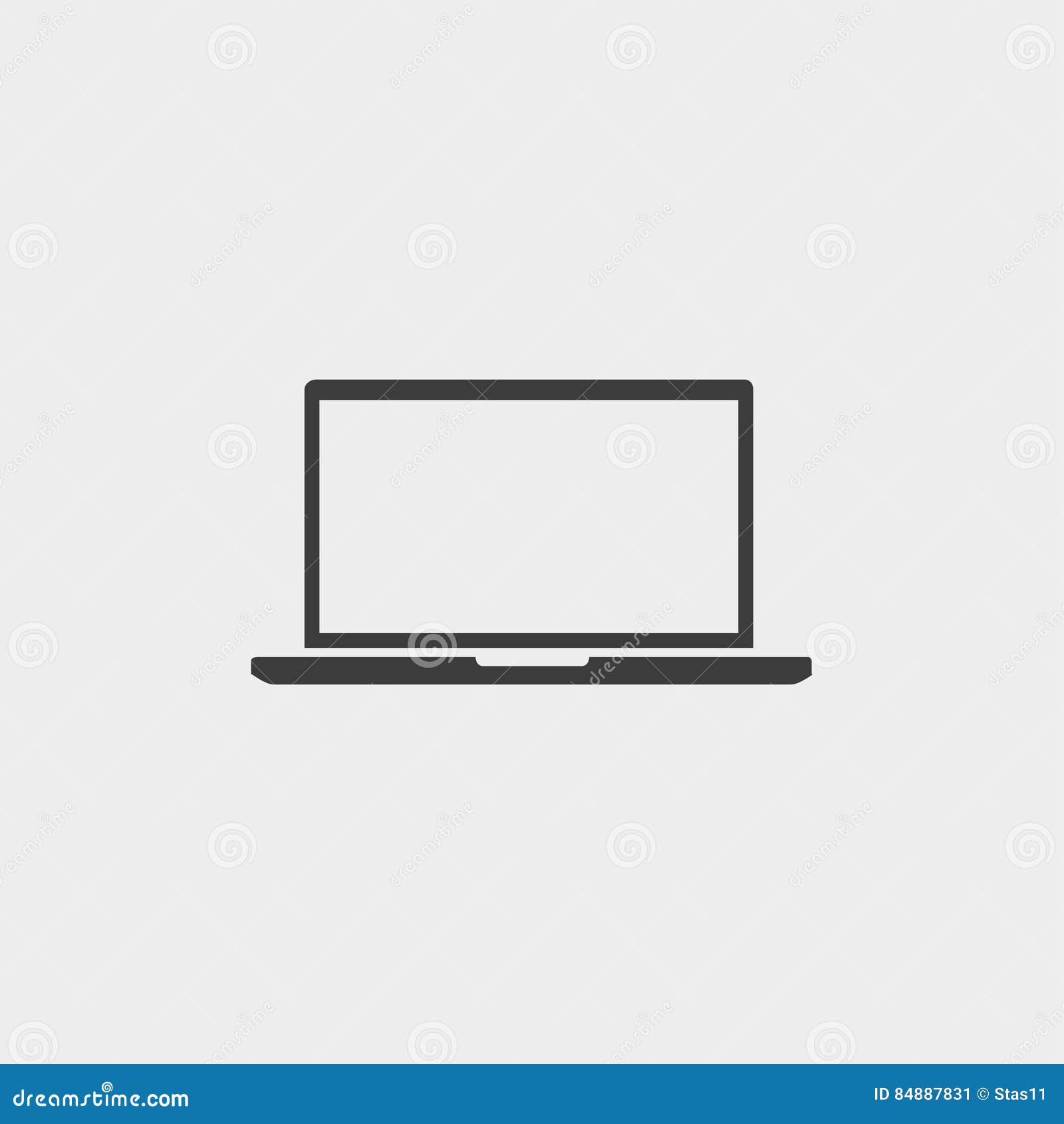 Laptop Icon in a Flat Design in Black Color. Vector Illustration Eps10 ...
