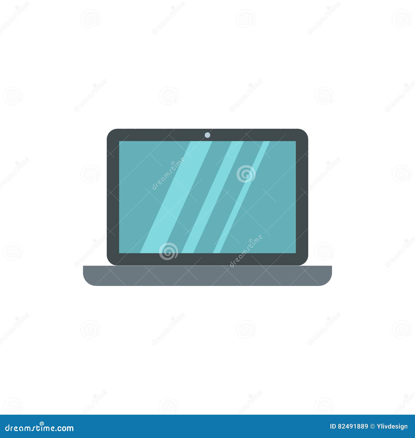 Laptop icon, flat style stock vector. Illustration of abstract - 82491889