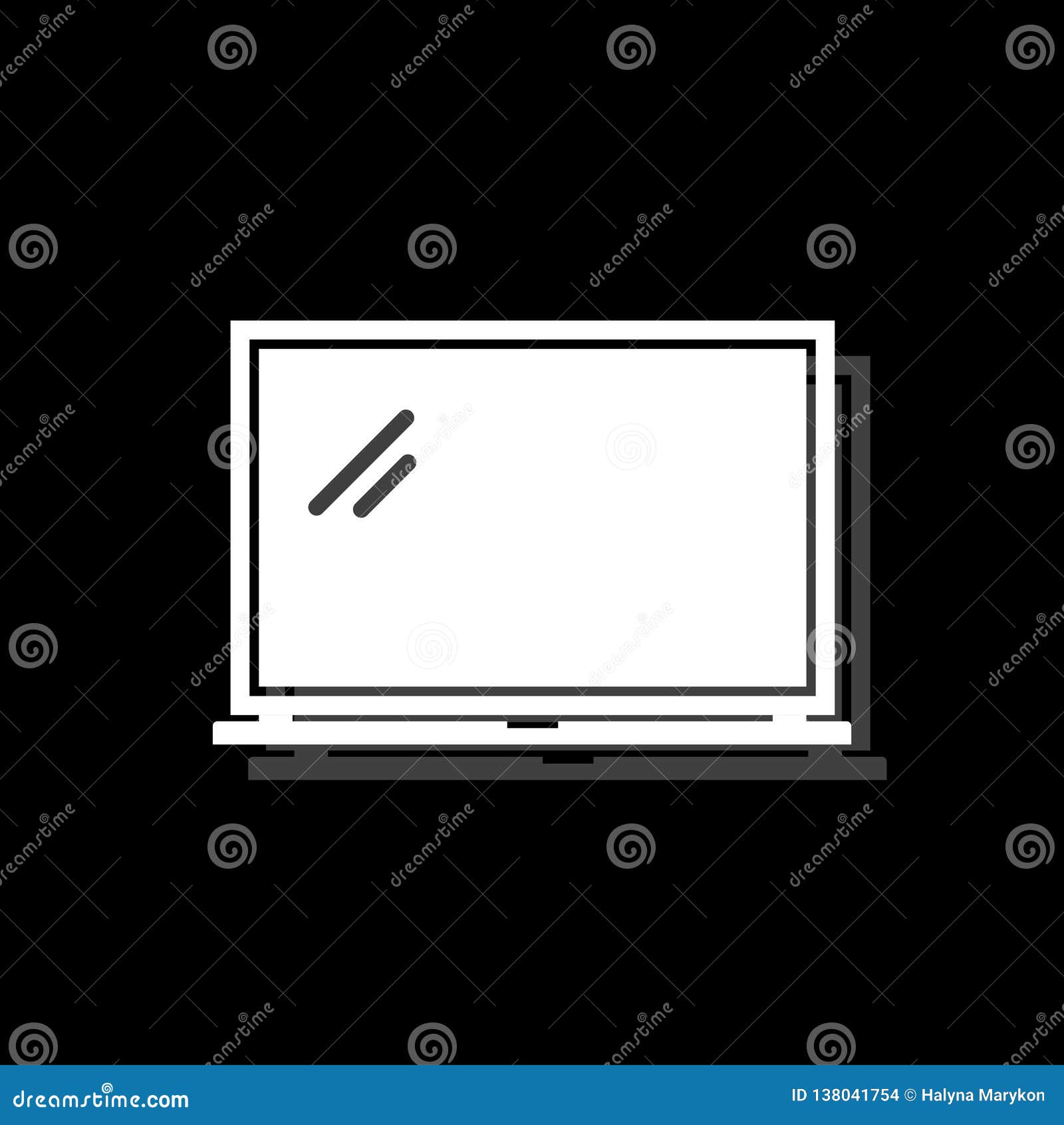 Laptop icon flat stock illustration. Illustration of computer - 138041754