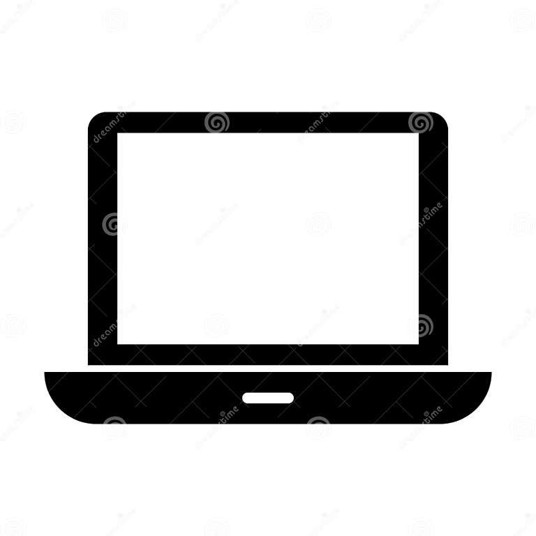 Laptop Icon Illustration. Simple Computer Symbol. Black Rectangular ...