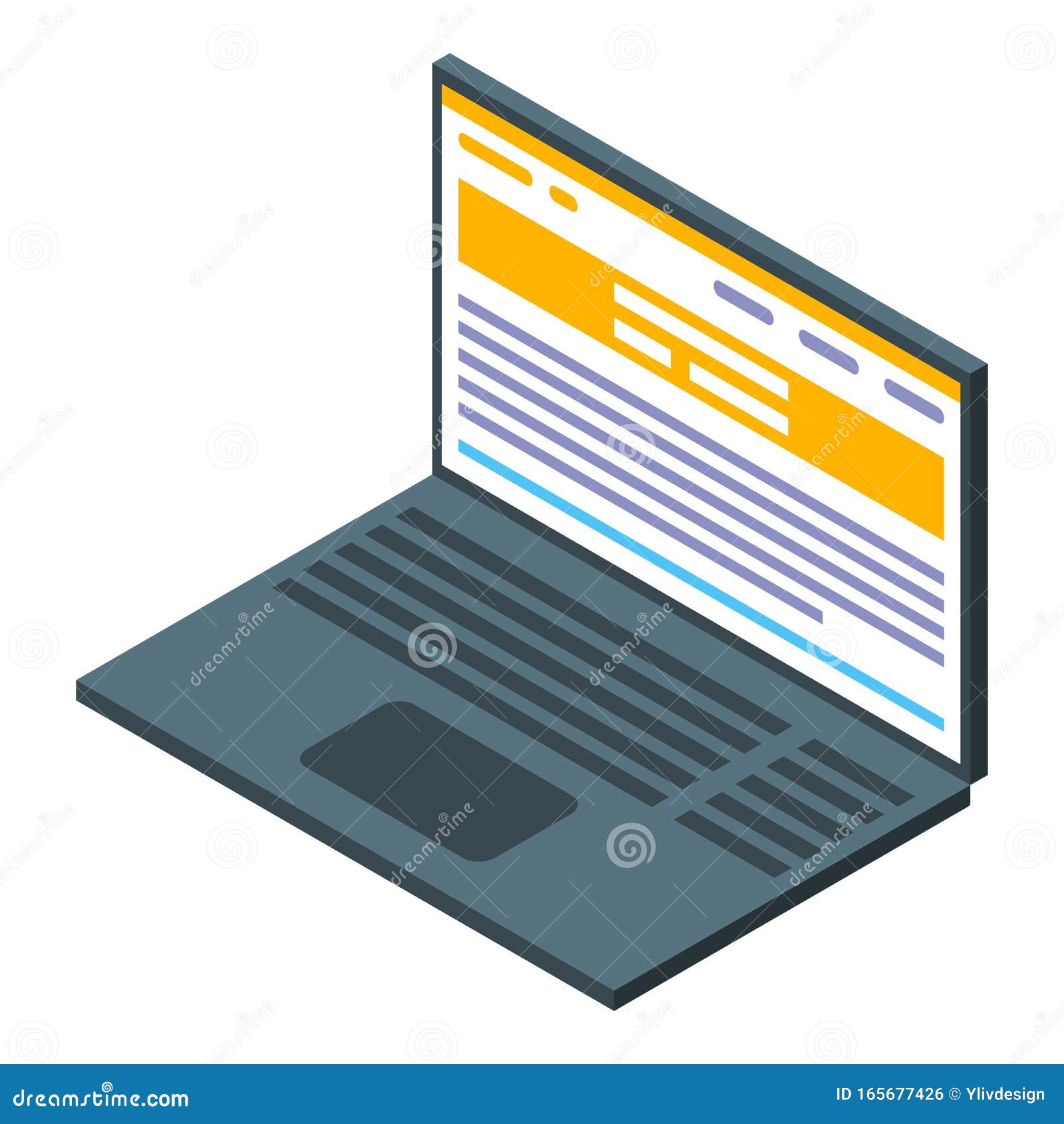 Laptop Icon, Isometric Style Stock Vector - Illustration of blue ... Laptop Icon, Isometric Style Stock Vector - Illustration of blue ...