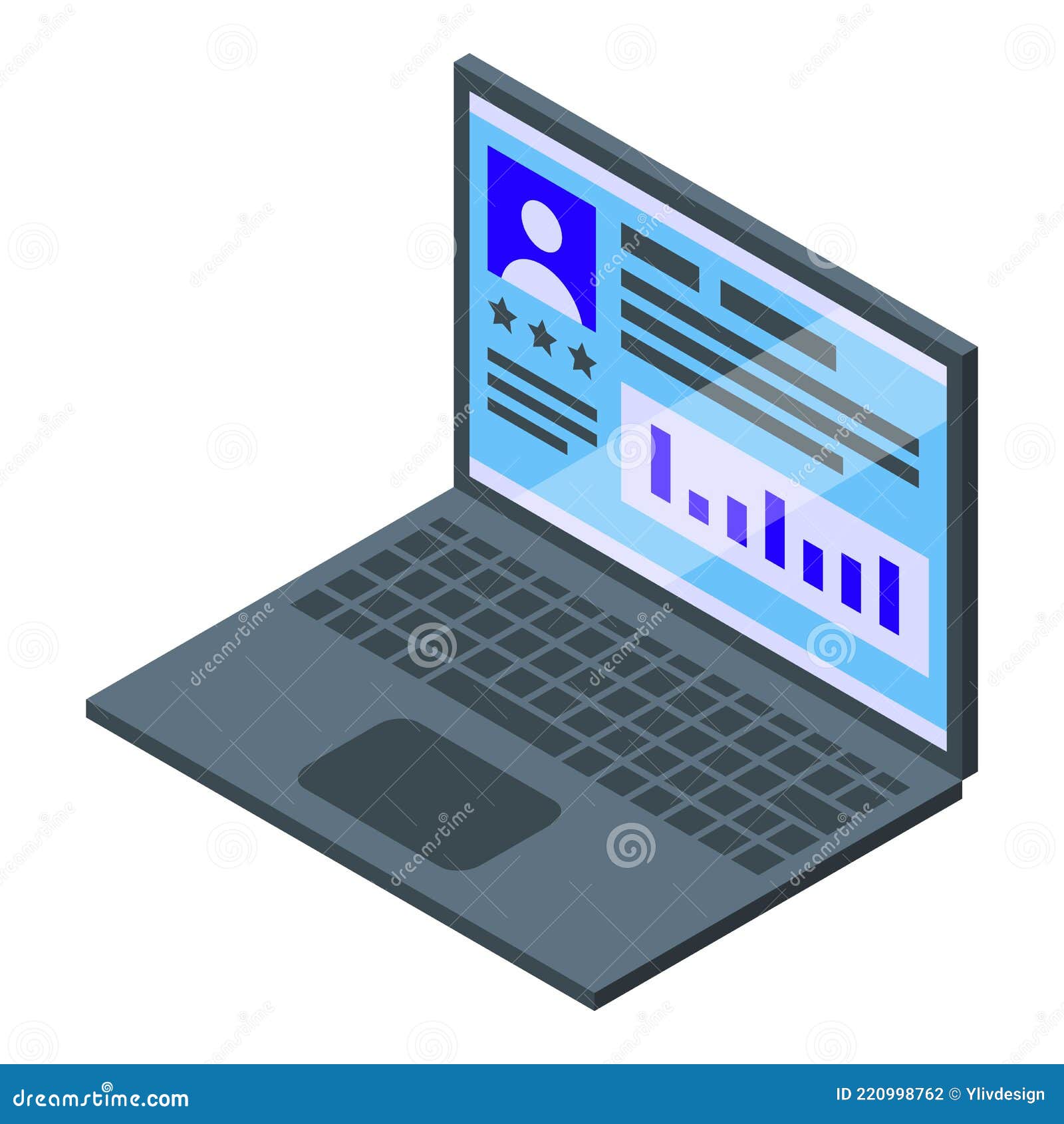 Laptop Icon, Isometric Style Stock Vector - Illustration of ...