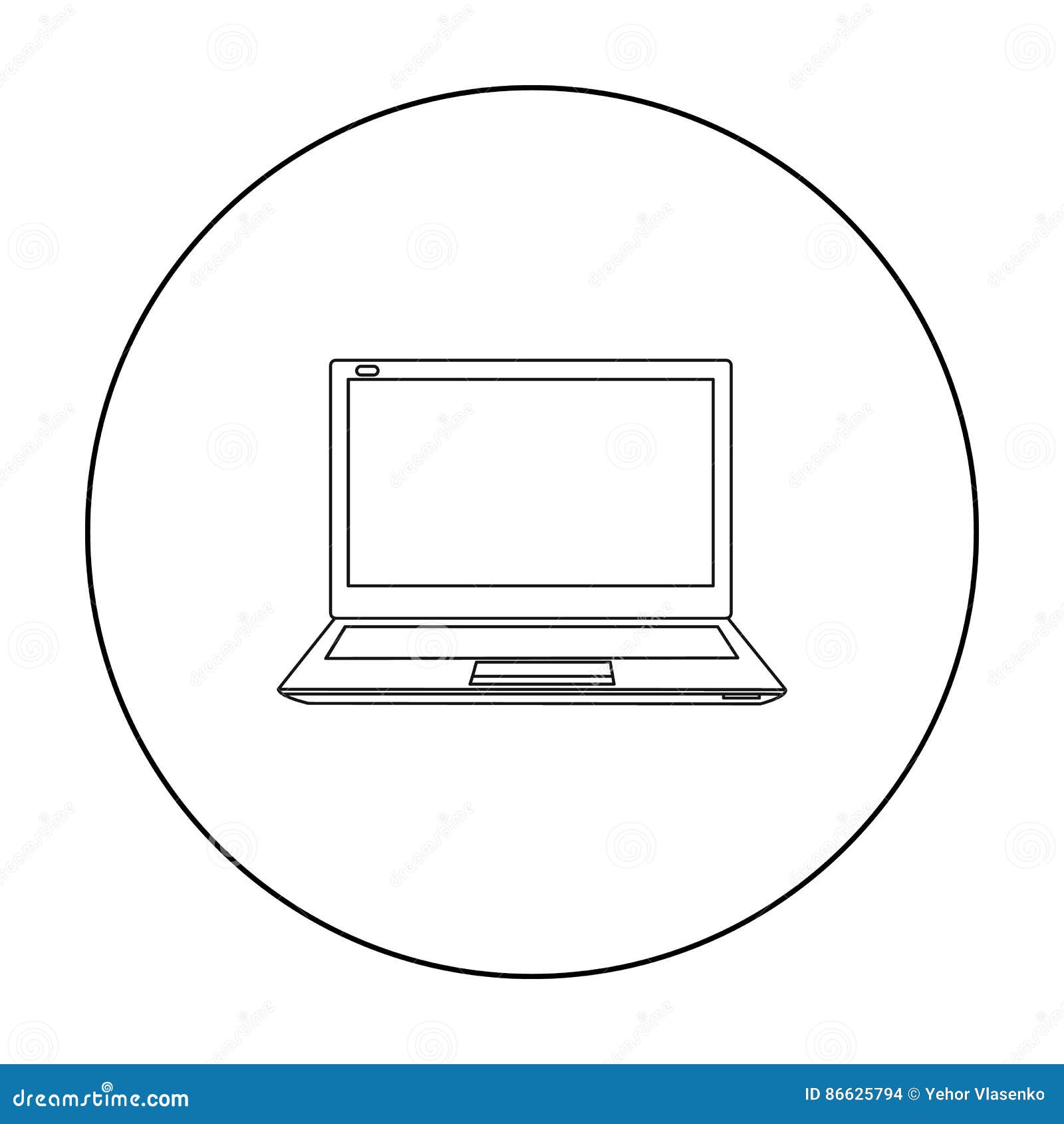 Laptop Icon In Outline Style Isolated On White Background Personal