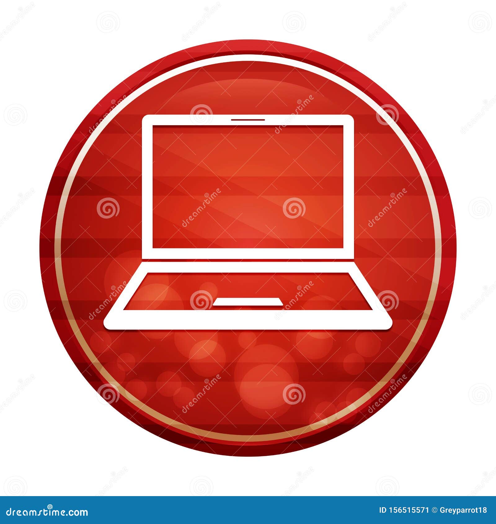 Laptop Icon Realistic Diagonal Motion Red Round Button Illustration ...
