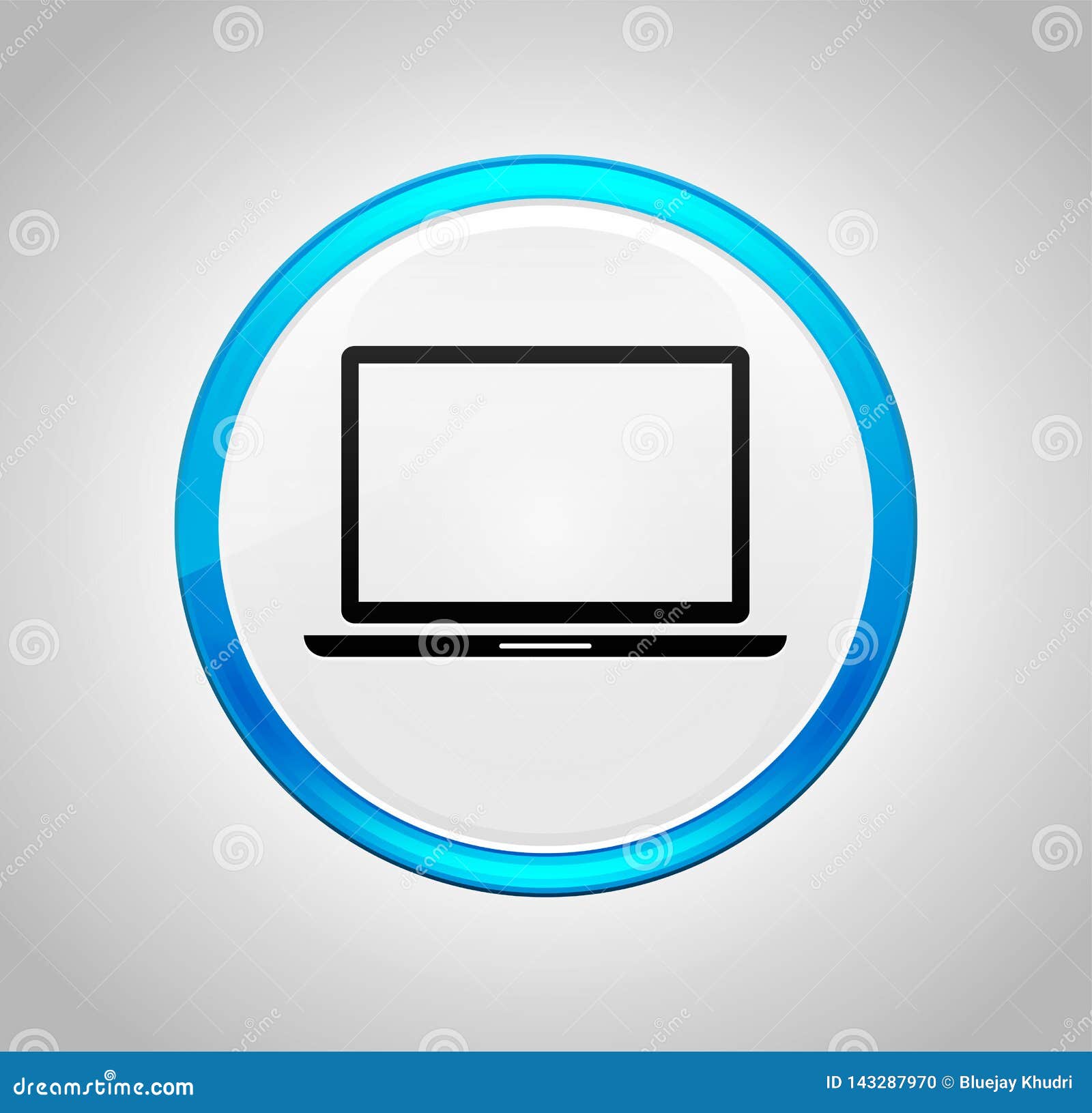 Laptop Icon Round Blue Push Button Stock Illustration - Illustration of ...