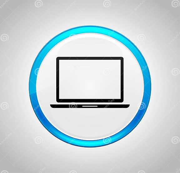 Laptop Icon Round Blue Push Button Stock Illustration - Illustration of ...