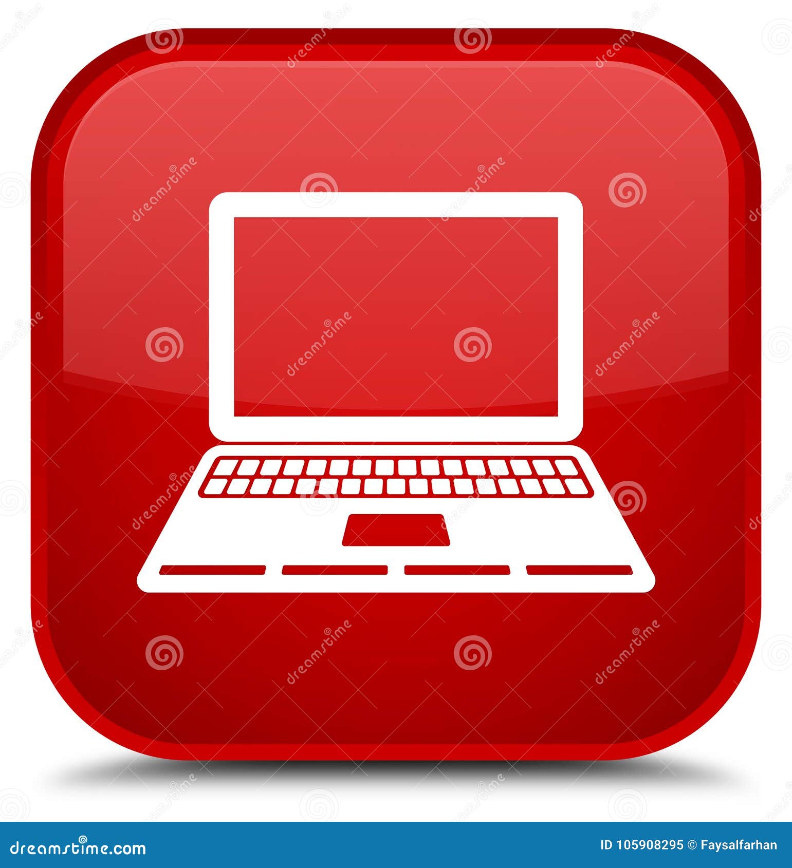Laptop Icon Special Red Square Button Stock Illustration - Illustration ...