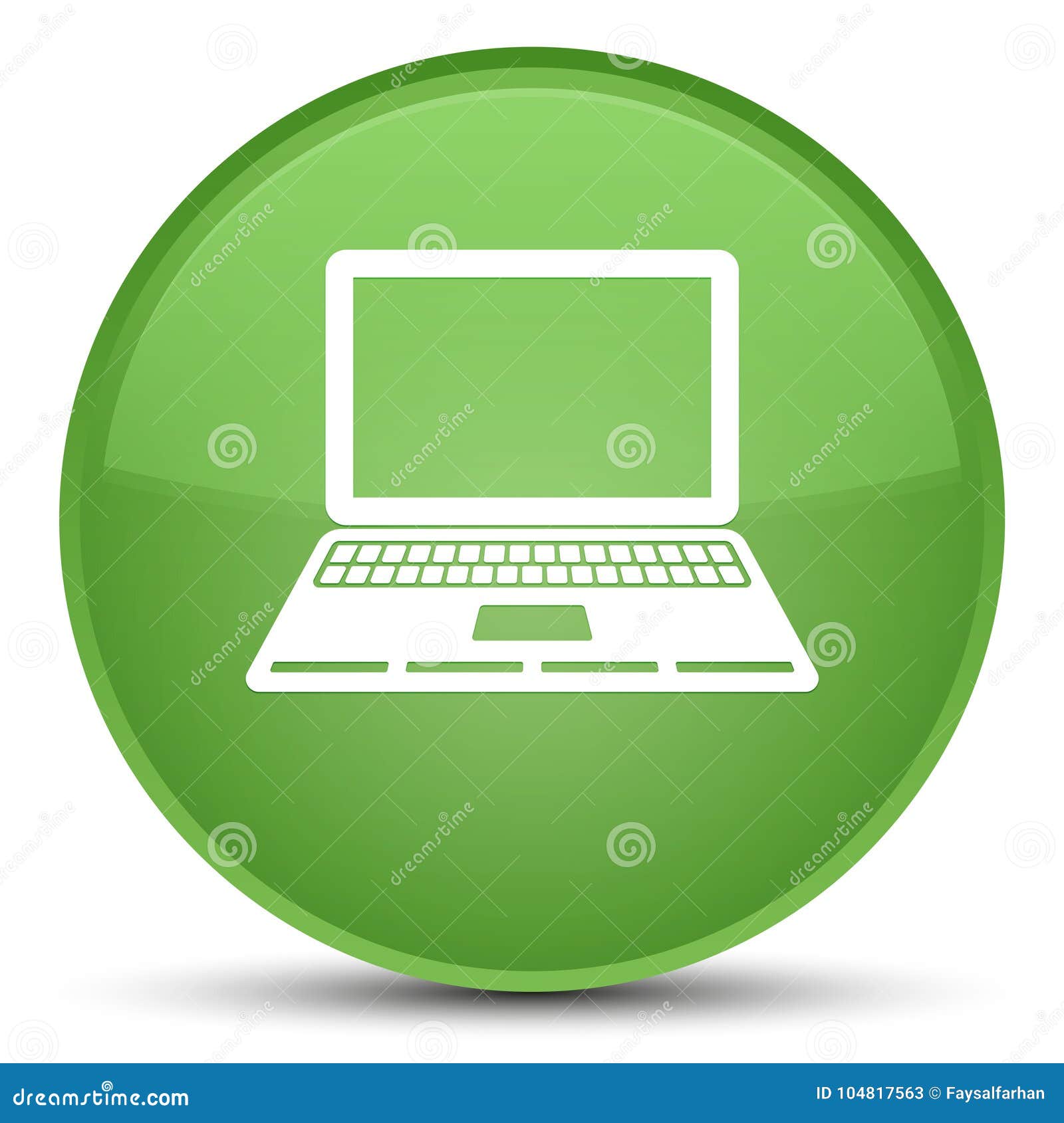 Laptop Icon Special Soft Green Round Button Stock Illustration ...
