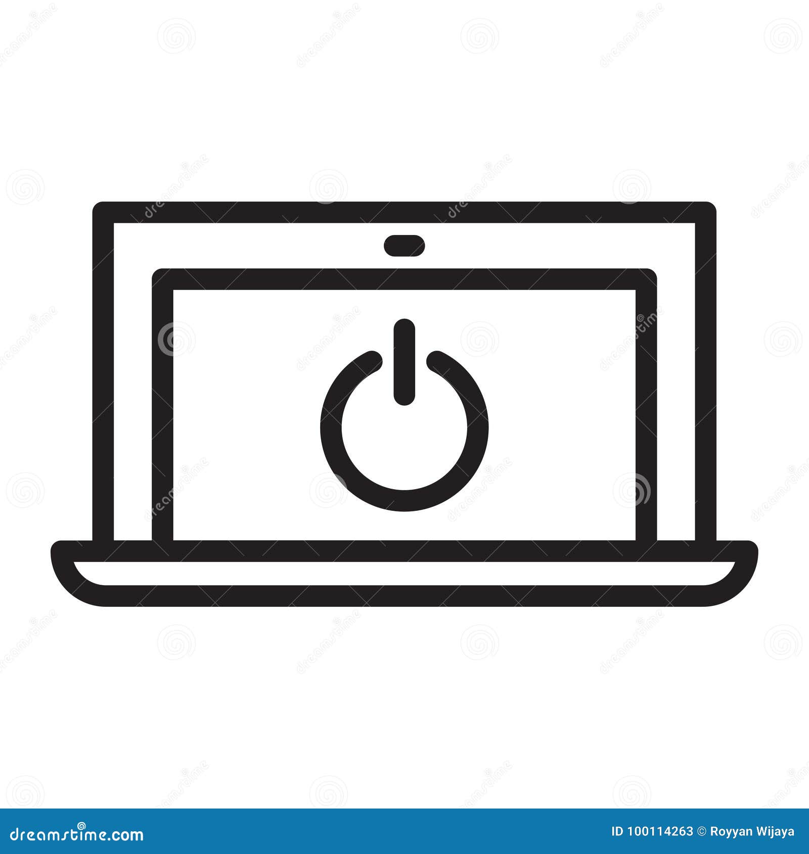 Laptop Turn Off stock vector. Illustration of computer - 100114263