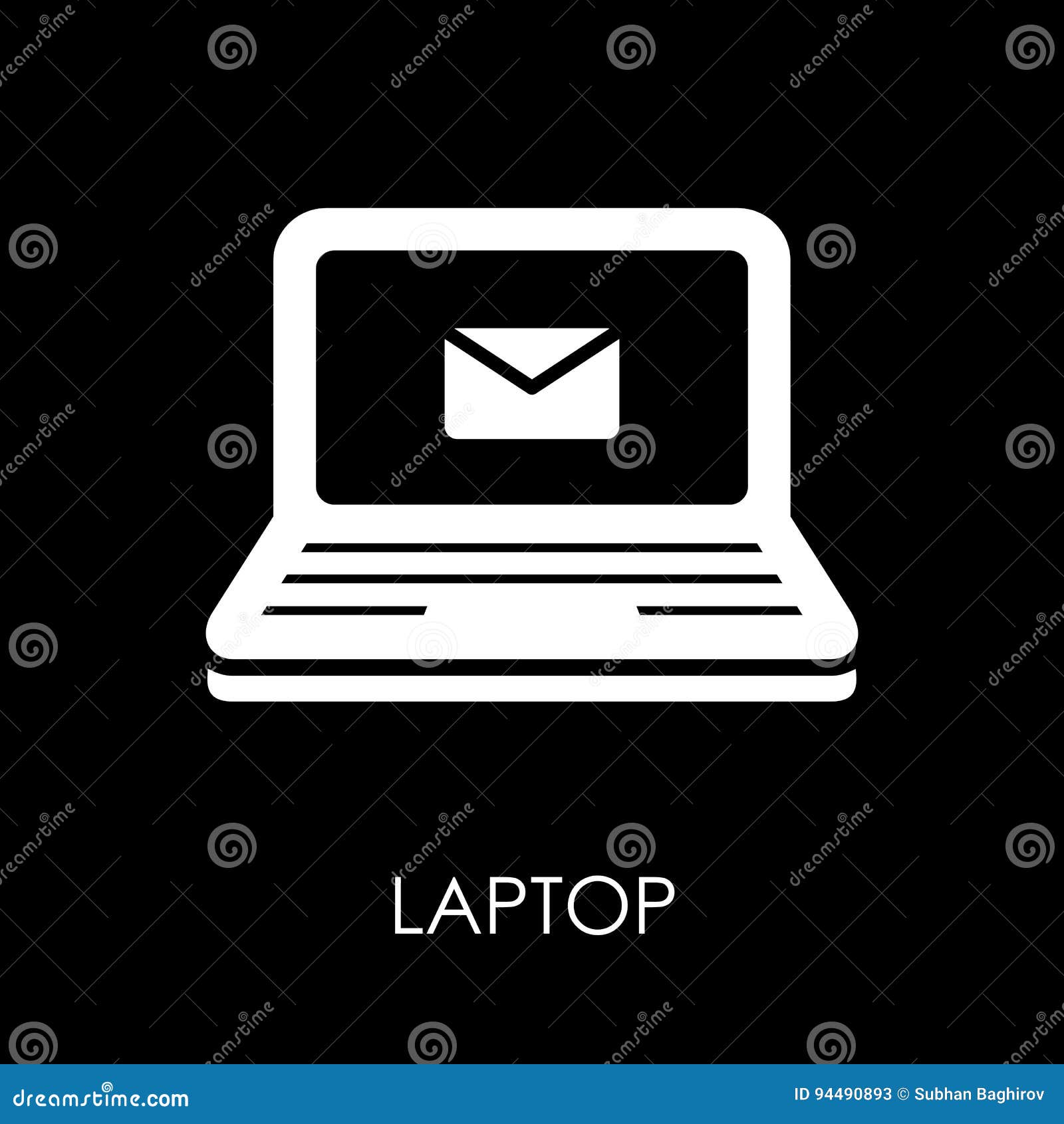 Laptop Icon Symbol Flat Style Vector Illustration Stock Vector ...