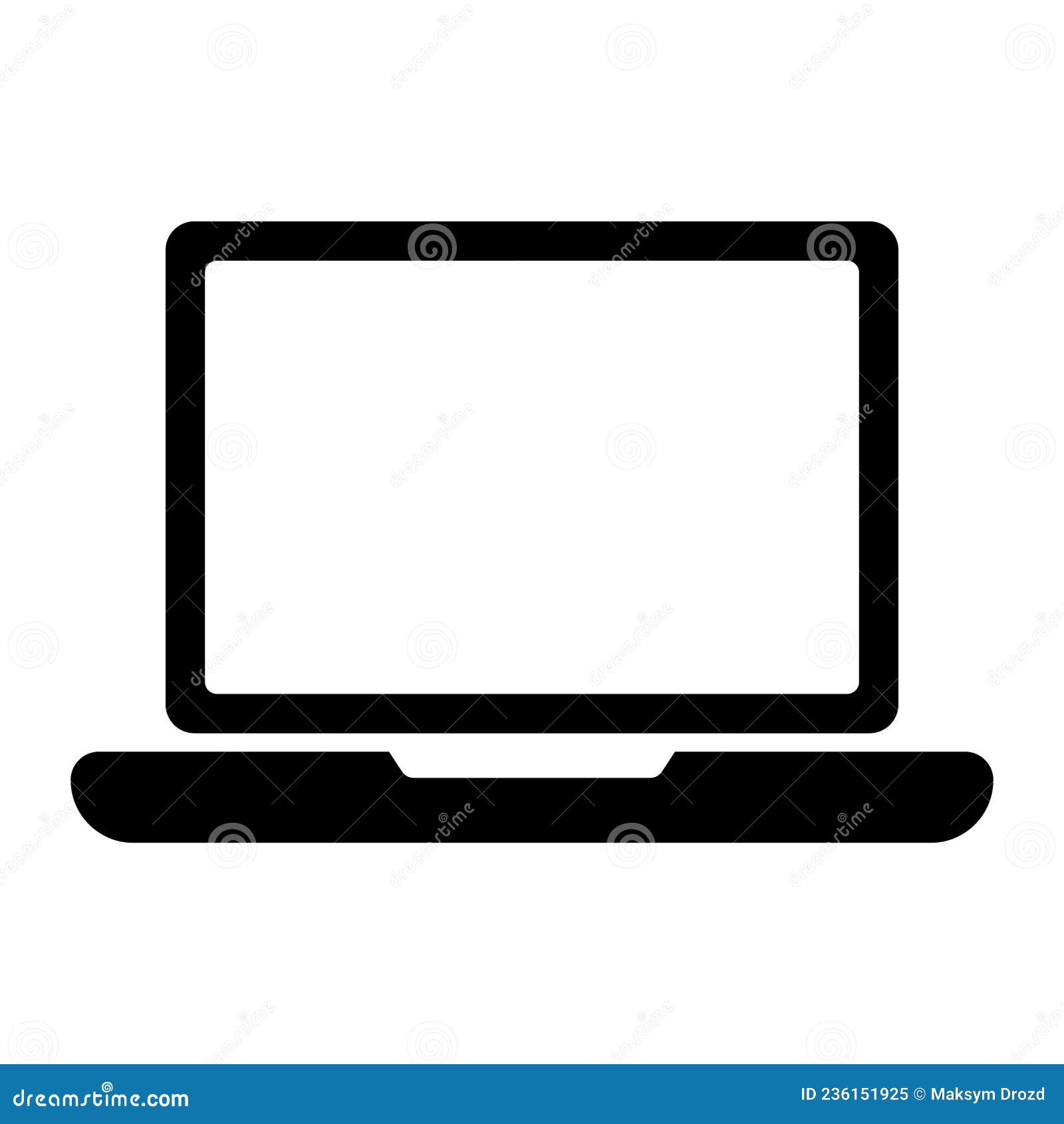Laptop Icon Vector with Blank Screen. Stock Vector - Illustration of ...