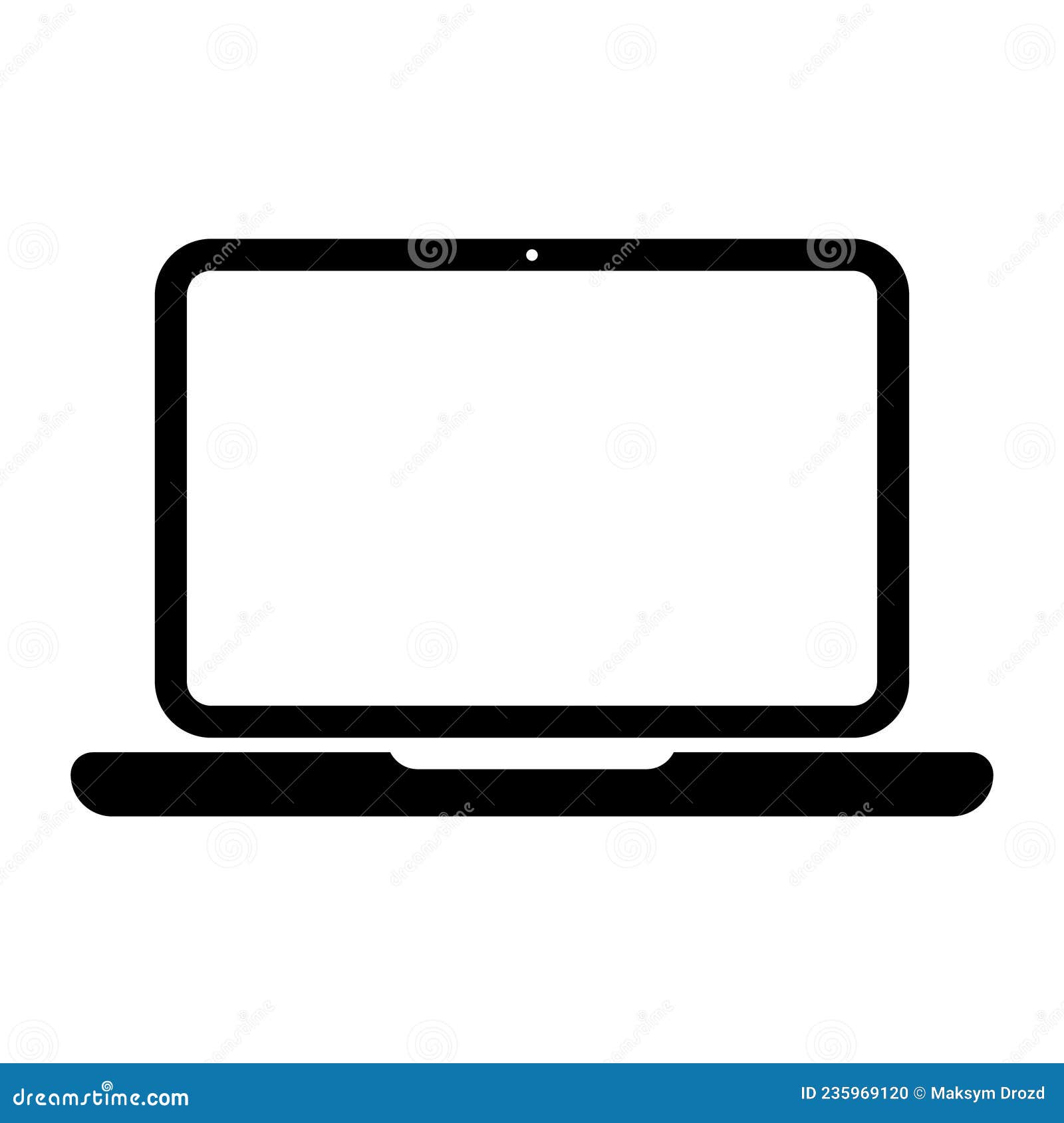 Laptop Icon Vector with Blank Screen. Stock Vector - Illustration of ...