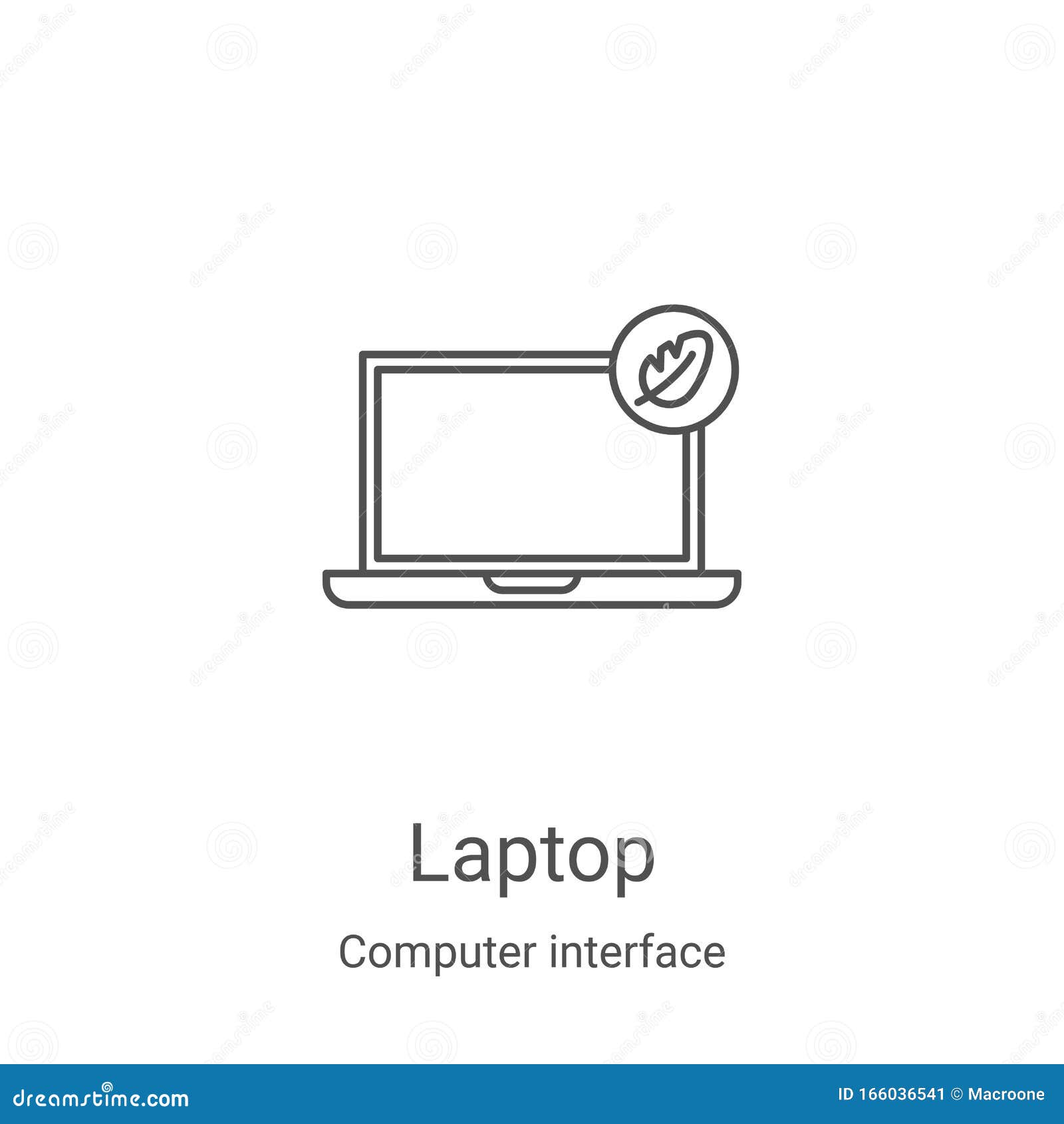 Laptop Icon Vector from Computer Interface Collection. Thin Line Laptop ...