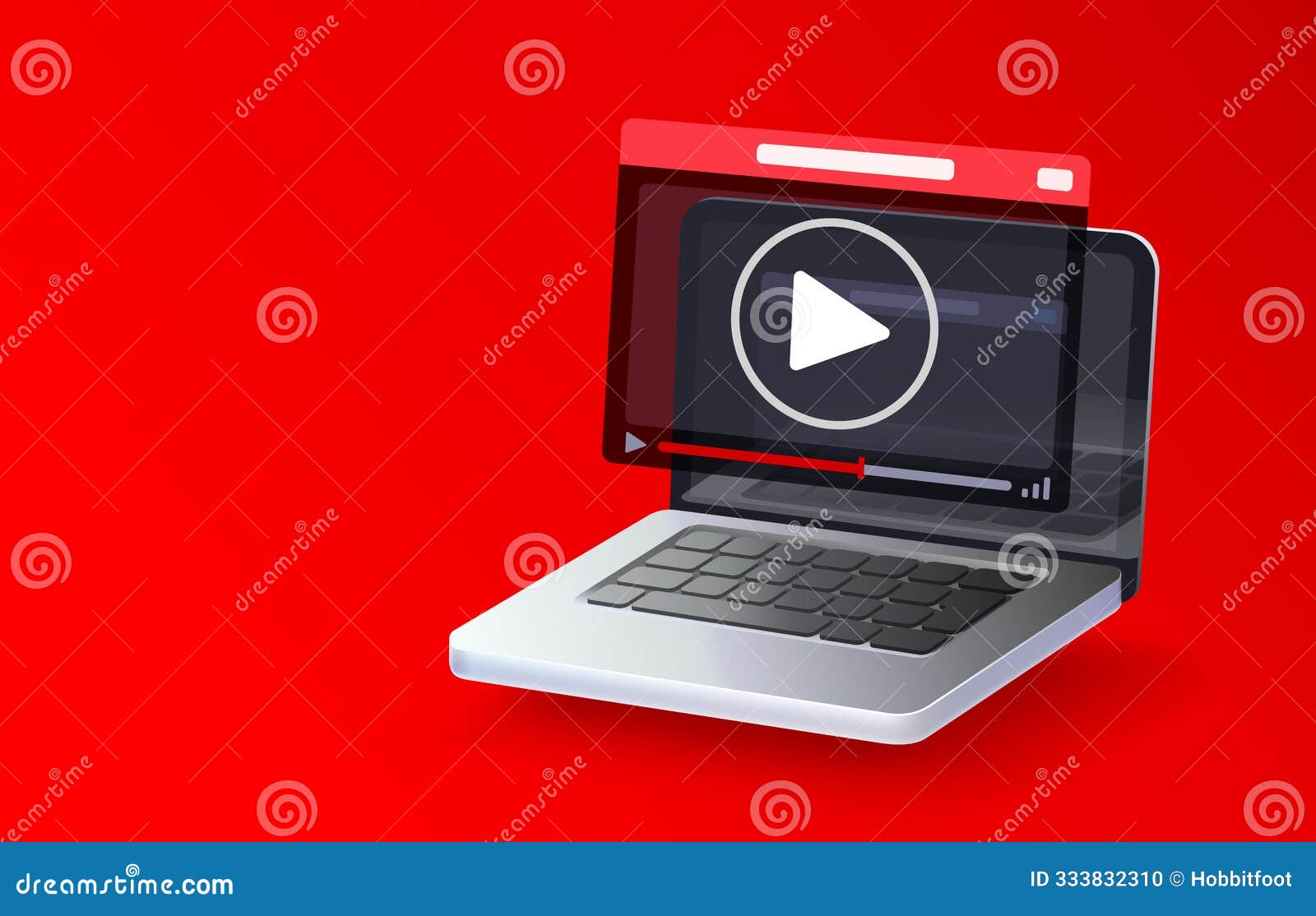Laptop Icon Video Player, Media Play, Computer Frame Web. Vector ...