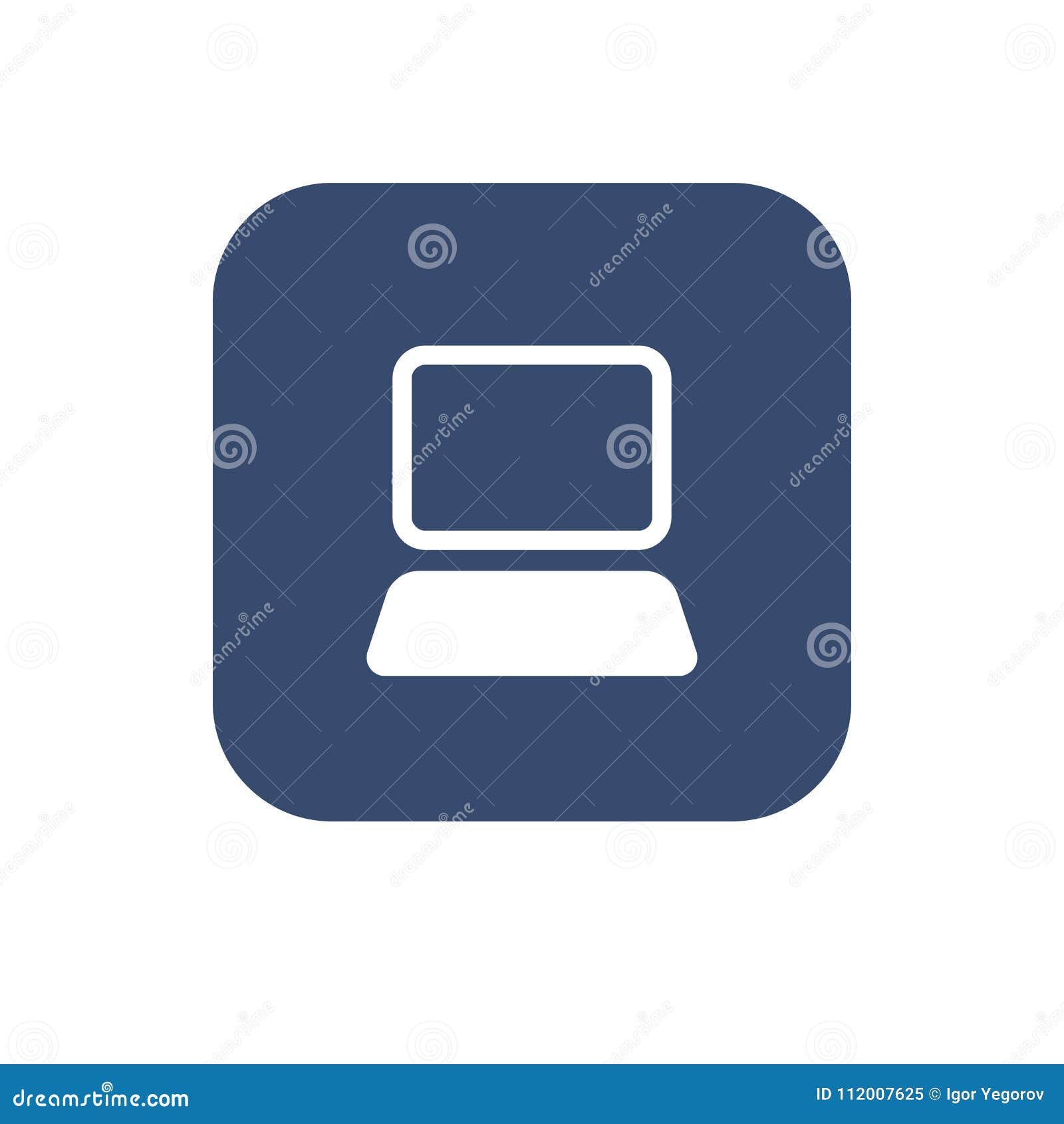 Laptop Icono plano ilustración del vector. Ilustración de silueta ...