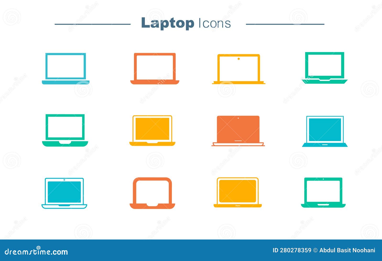 A Versatile Collection of Laptop Icon Designs for Digital Devices ...