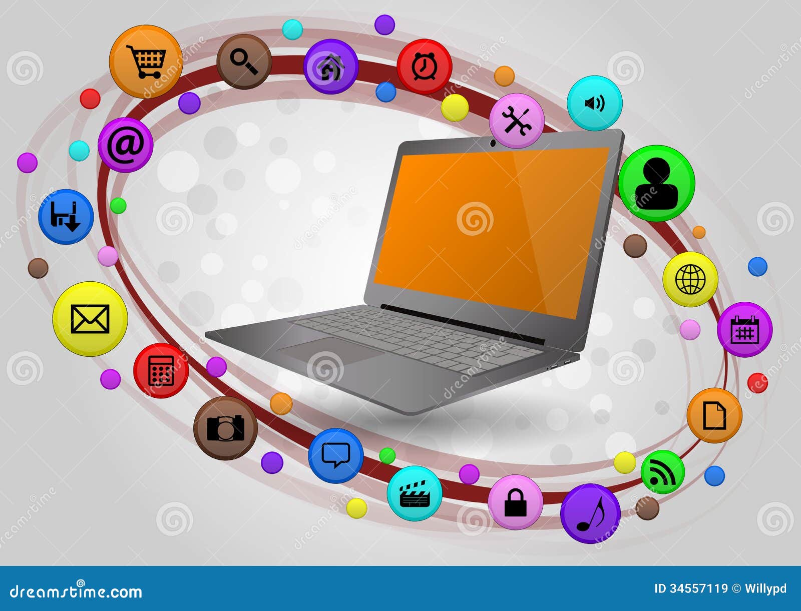 Laptop stock vector. Illustration of connect, innovation - 34557119