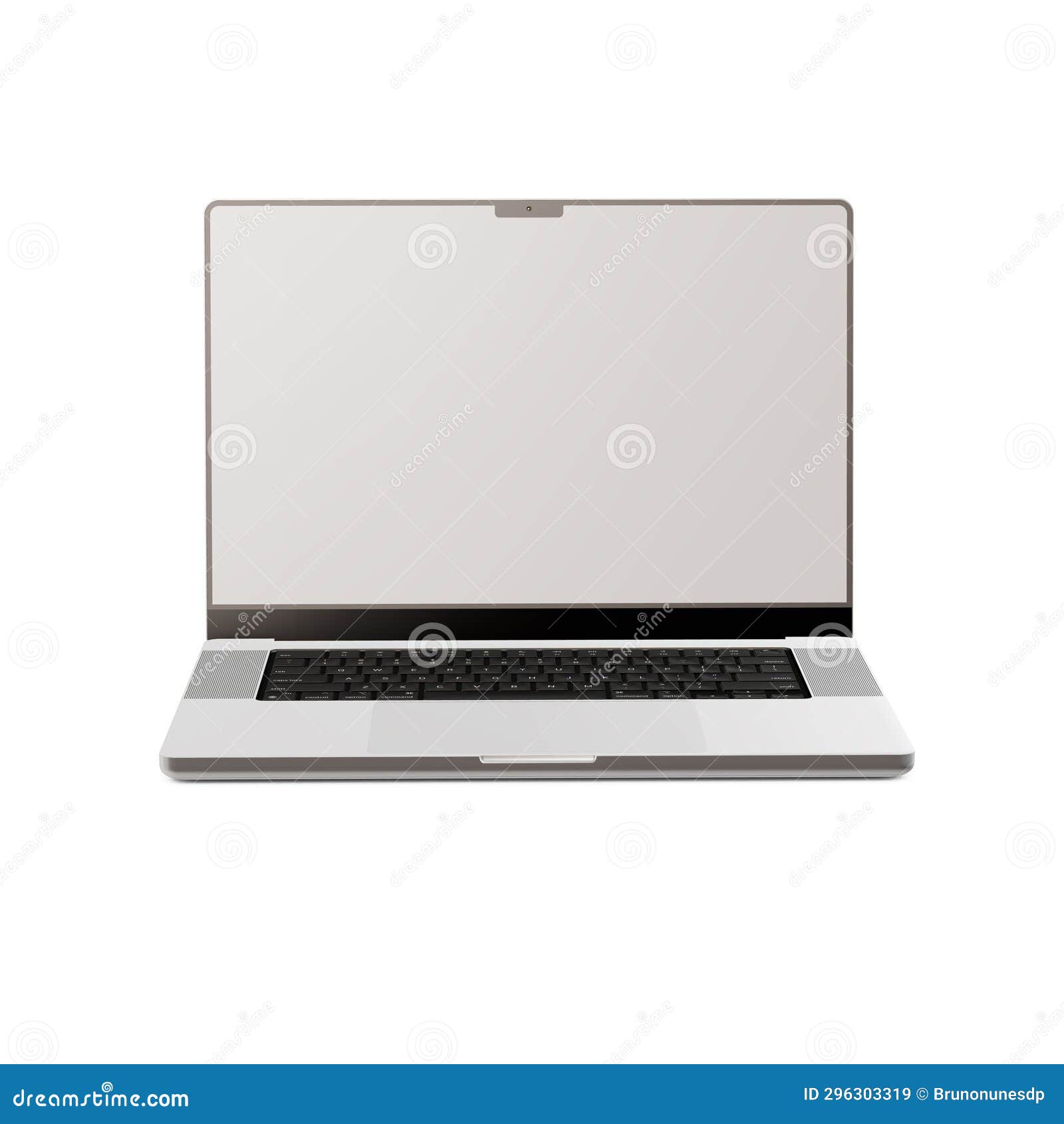 A Laptop Image Isolated on a White Background Stock Illustration ...