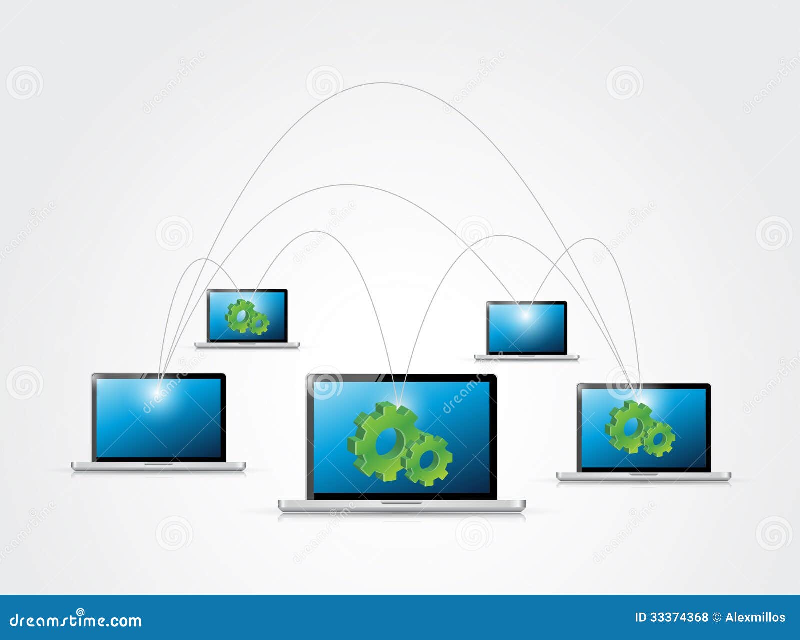 Laptop Industrial Gear Network Illustration Stock Illustration ...