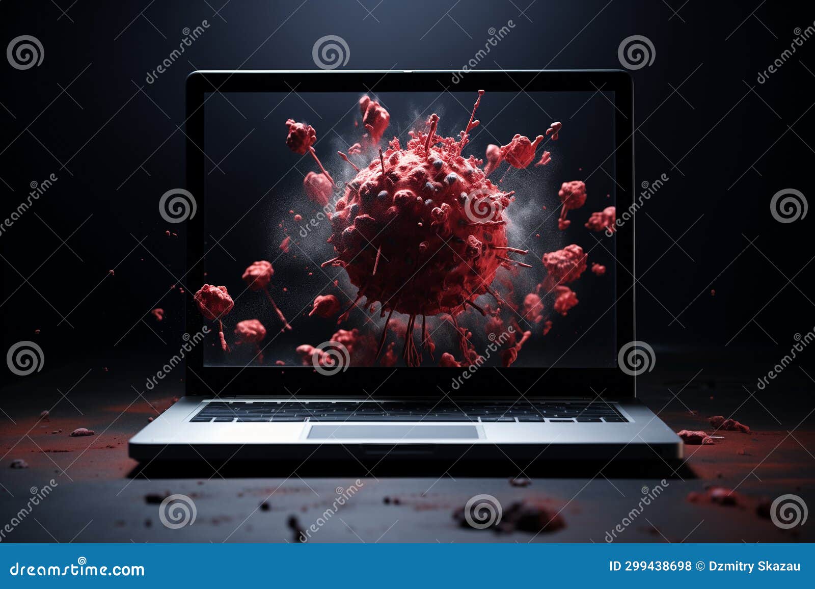The Laptop is Infected with a Virus, Visualization of the Virus in the ...