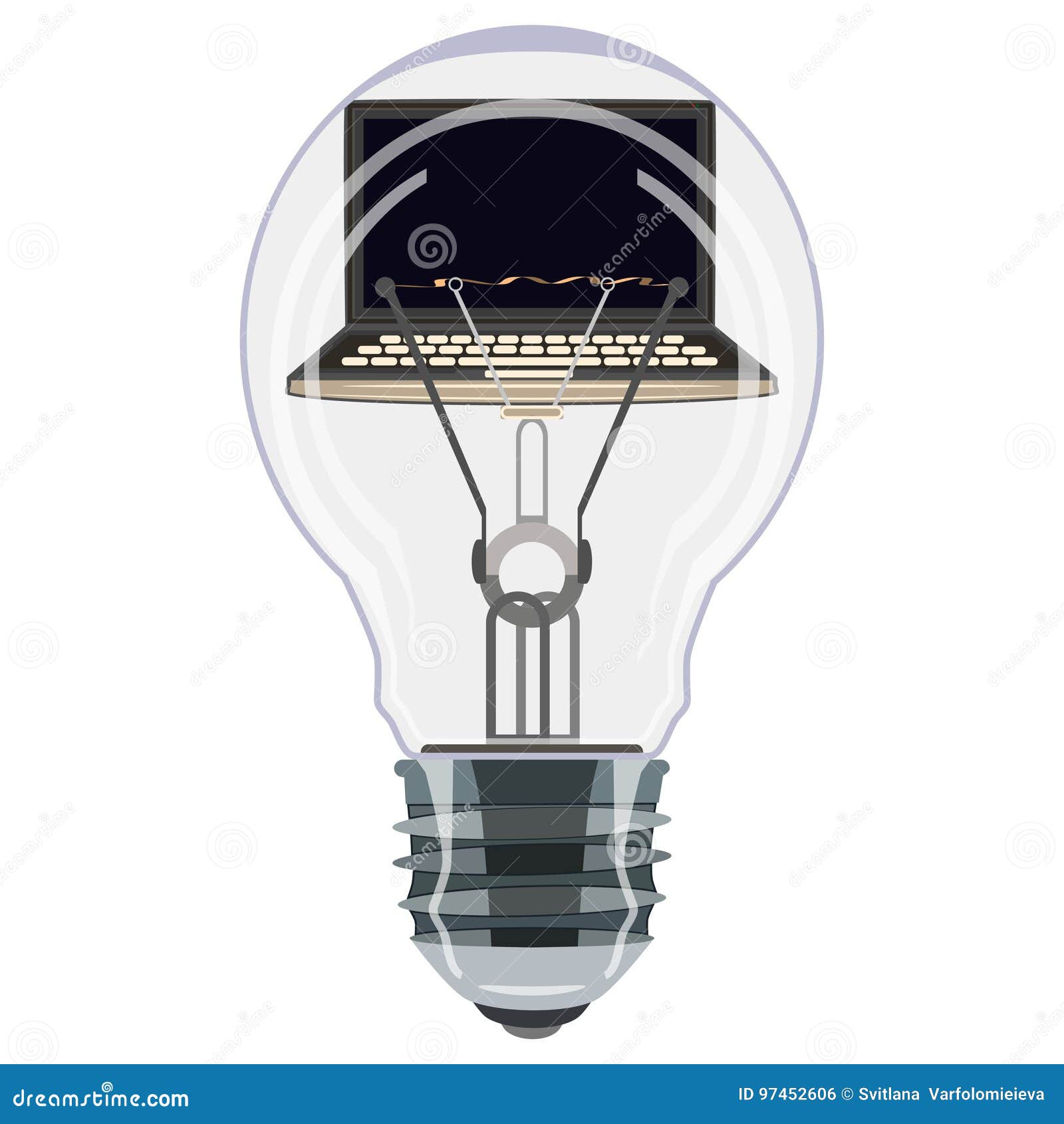 Laptop Inside Screen Monitor World Map And Chart Stock Photo ...