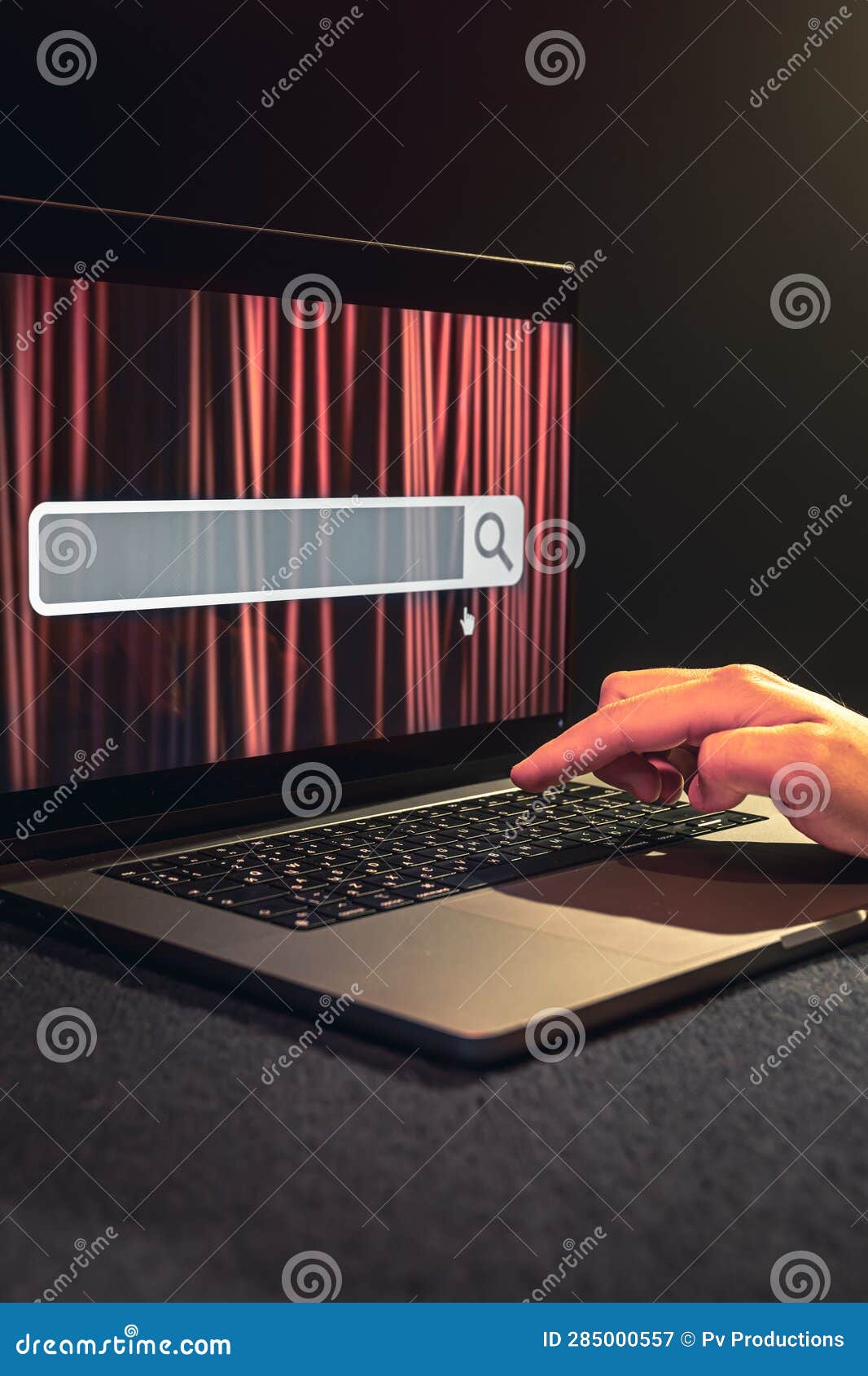 Laptop with Internet Browser Search Bar on Screen. Stock Image - Image ...