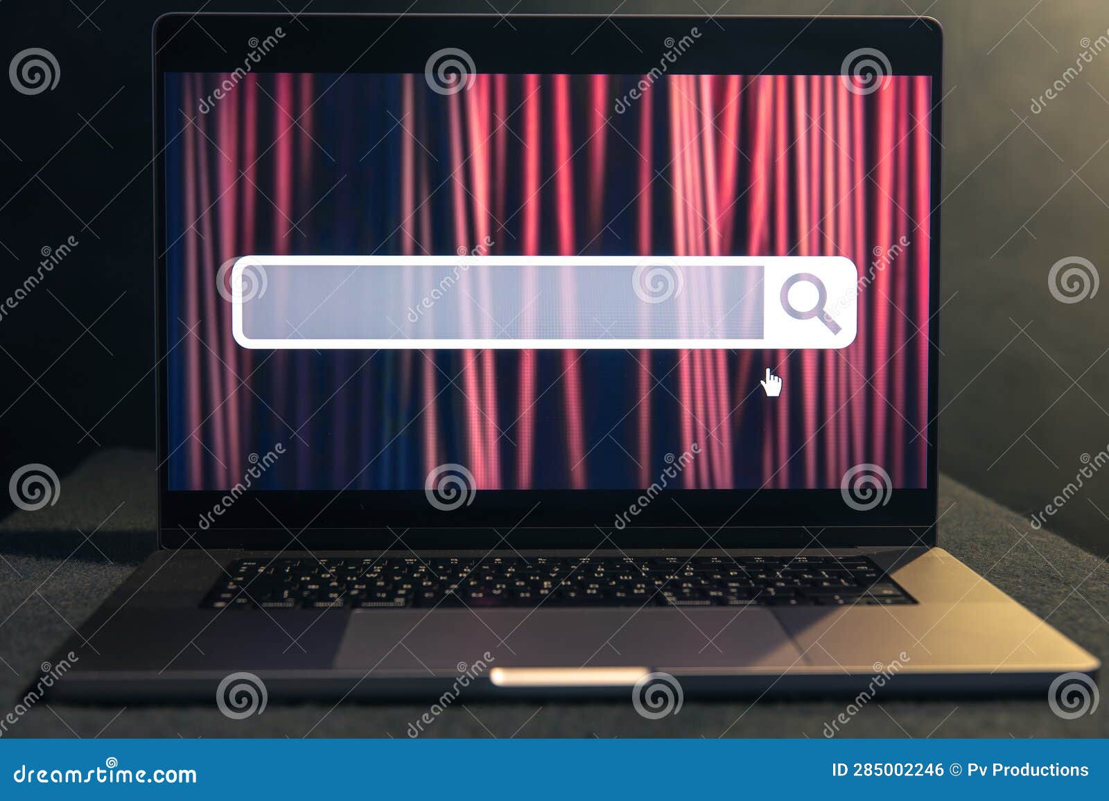 Laptop with Internet Browser Search Bar on Screen. Stock Illustration ...