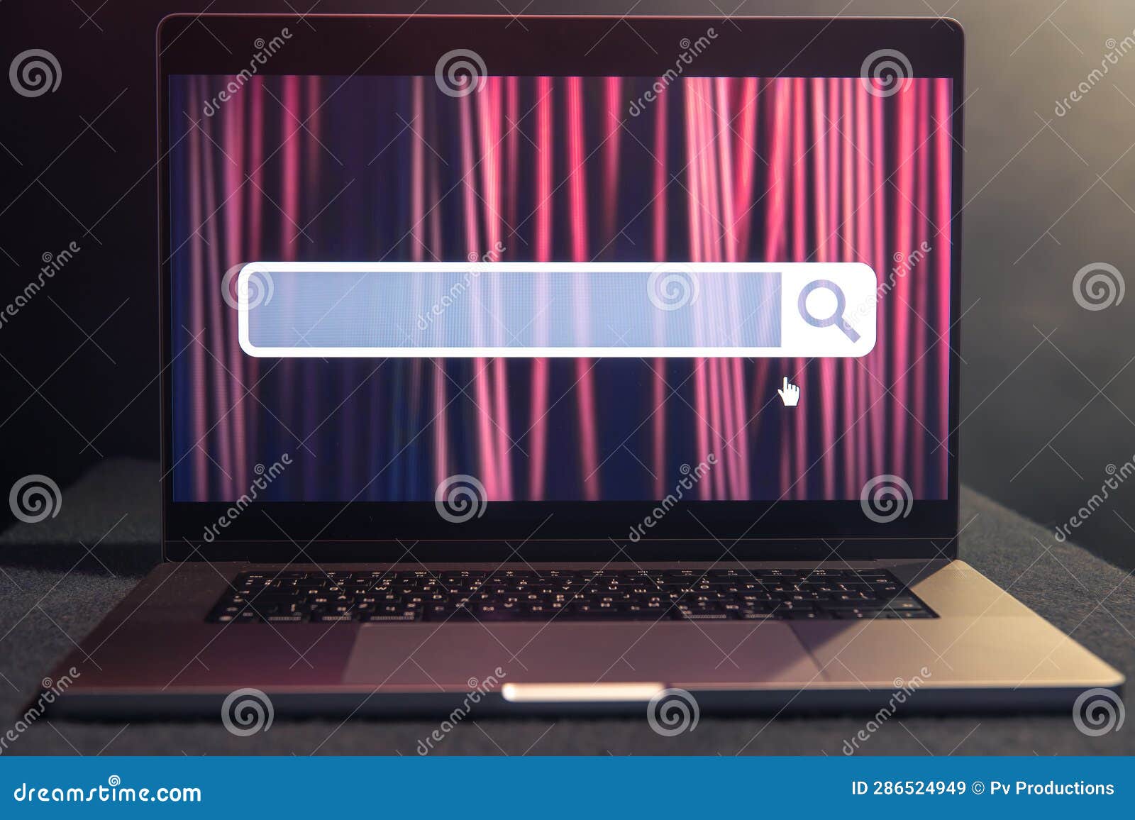 Laptop with Internet Browser Search Bar on Screen. Stock Image - Image ...
