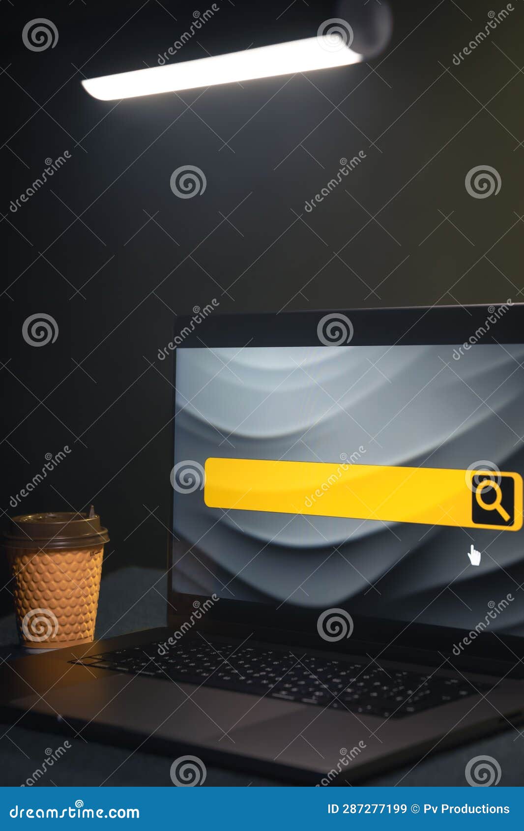 Laptop with Internet Browser Search Bar on Screen. Stock Image - Image ...
