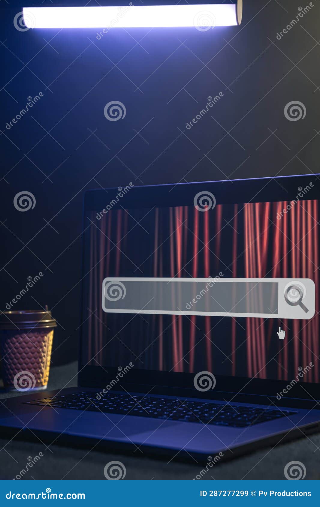 Laptop with Internet Browser Search Bar on Screen. Stock Image - Image ...