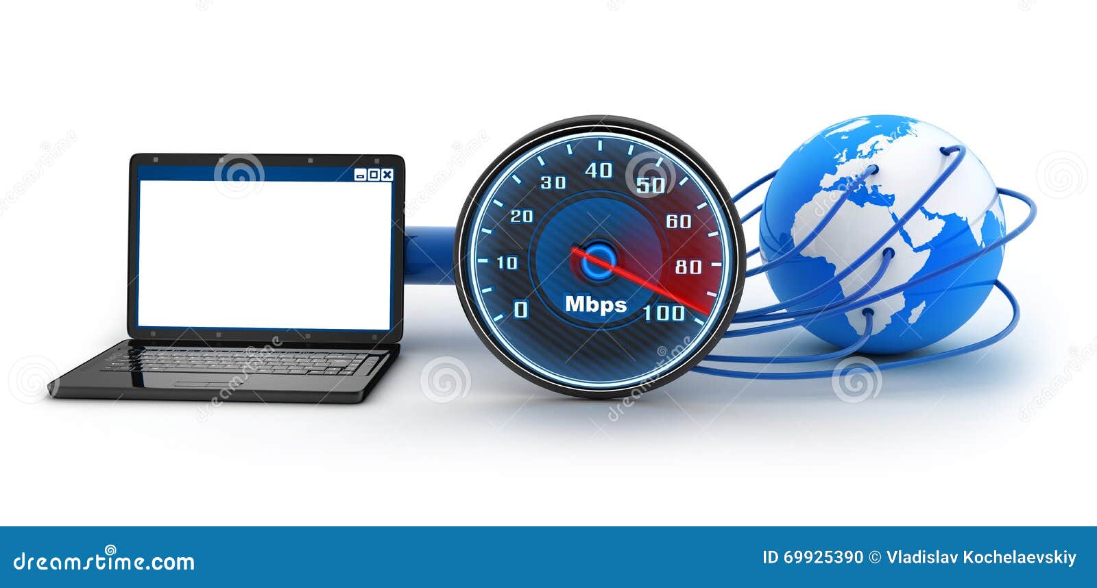 Laptop and Internet Connection Speed Stock Illustration - Illustration ...