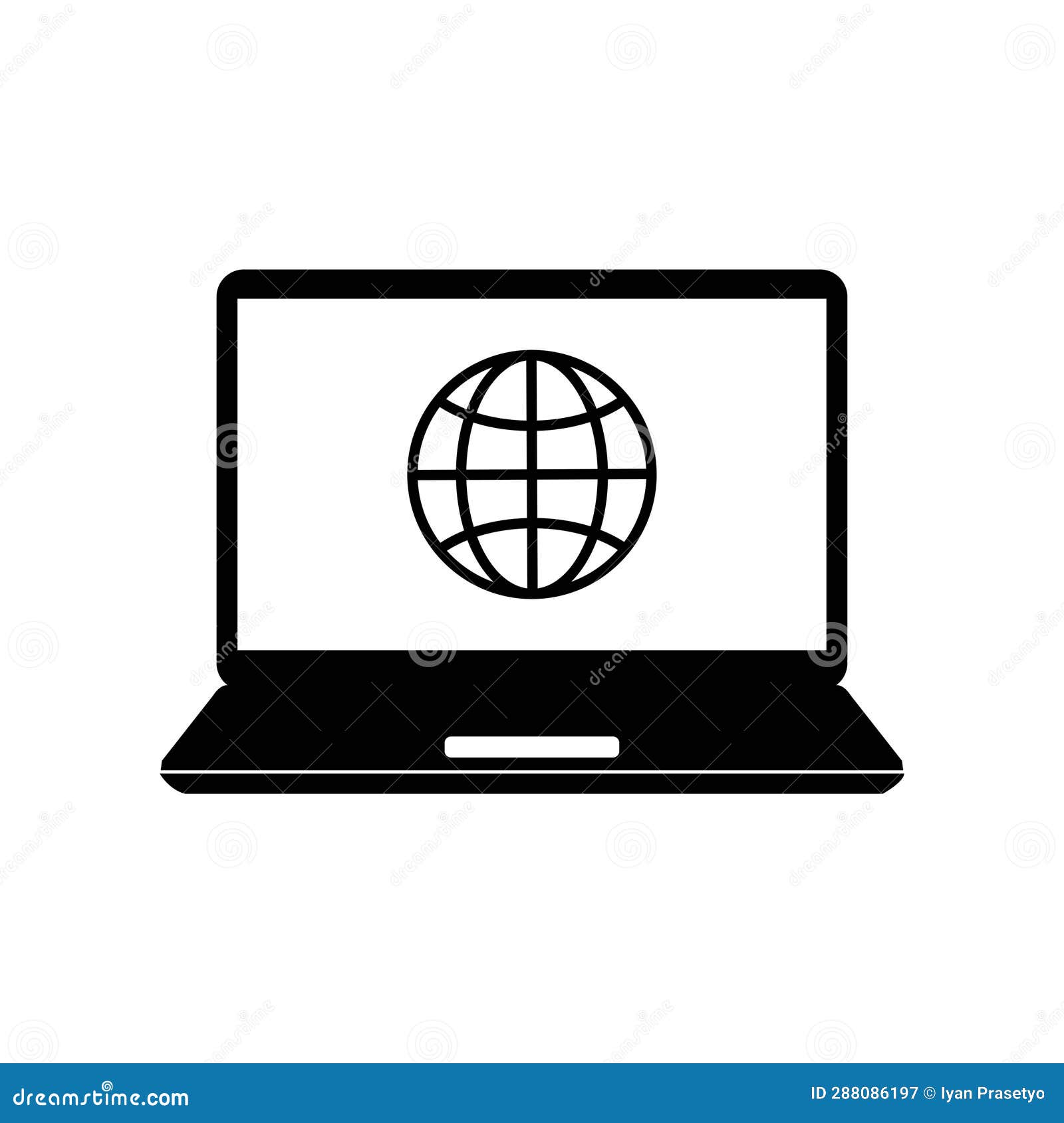 Laptop - Internet Icon Vector Stock Vector - Illustration of online ...