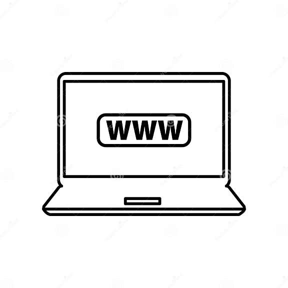 Laptop - Internet Icon Vector Stock Vector - Illustration of network ...