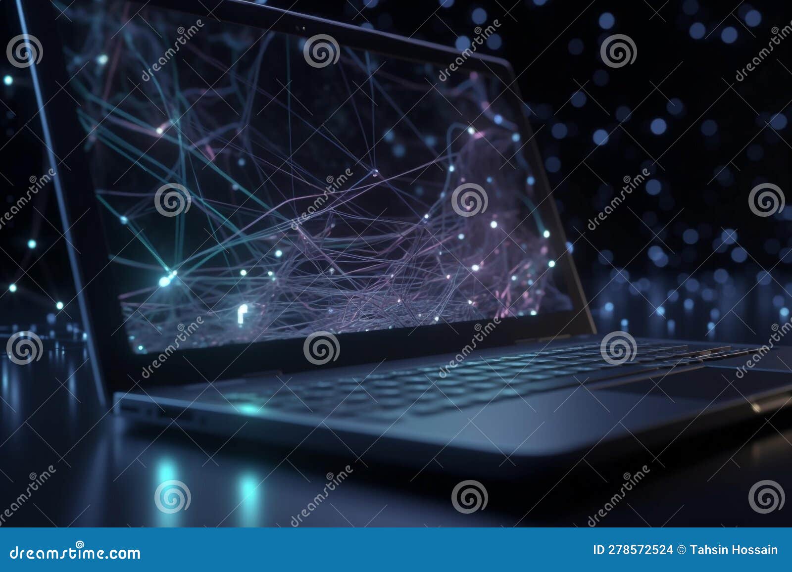 Laptop Internet Network Visualization and Big Data Technology with ...