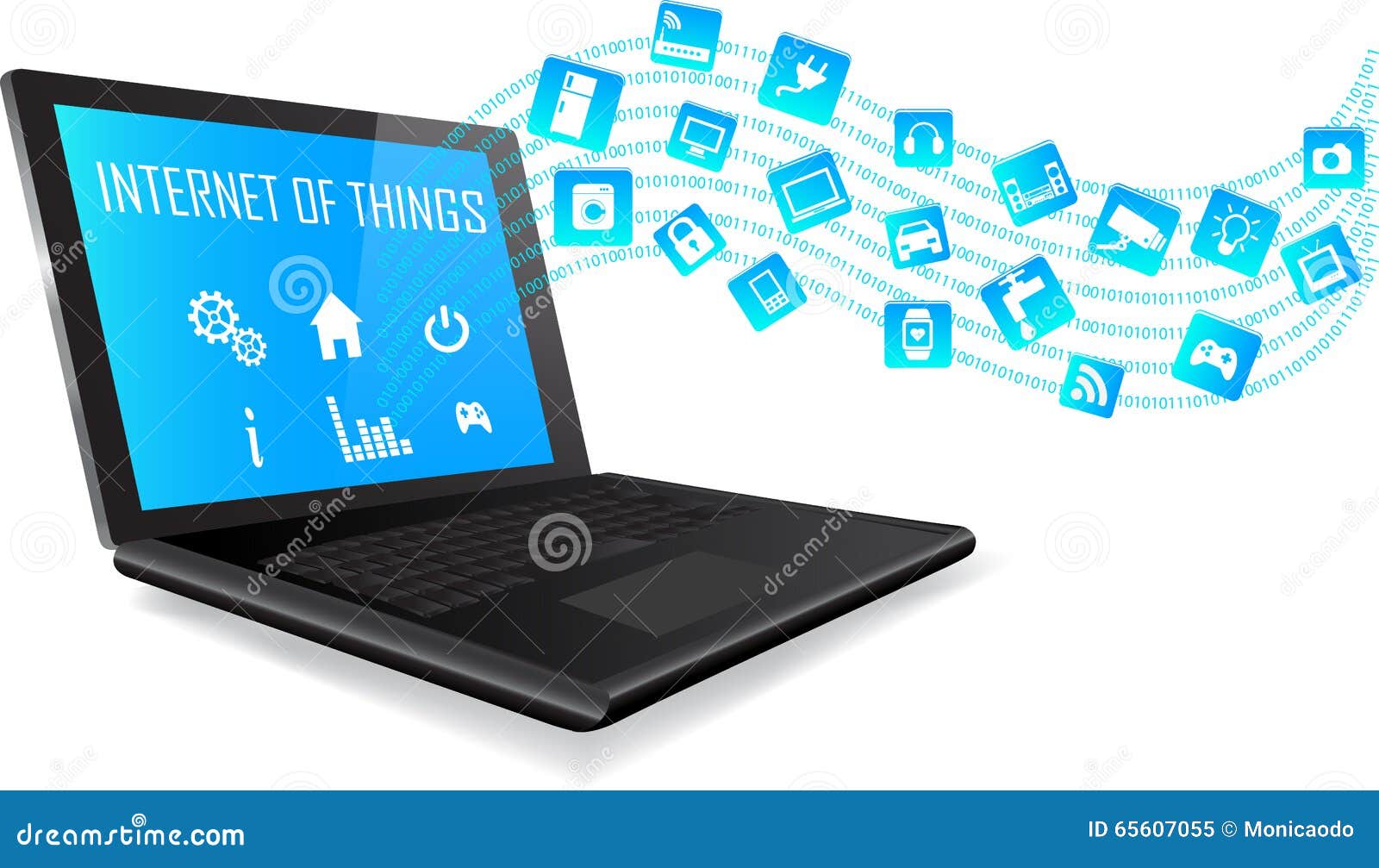 Laptop and Internet of Things Concept Stock Vector - Illustration of ...