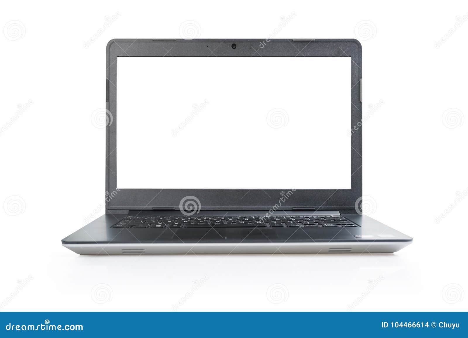 Laptop Isolated with Blank Screen Stock Photo - Image of metal, modern ...