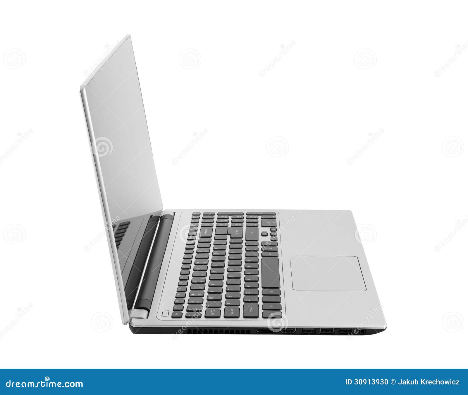 Laptop isolated on white stock photo. Image of side, monitor - 30913930