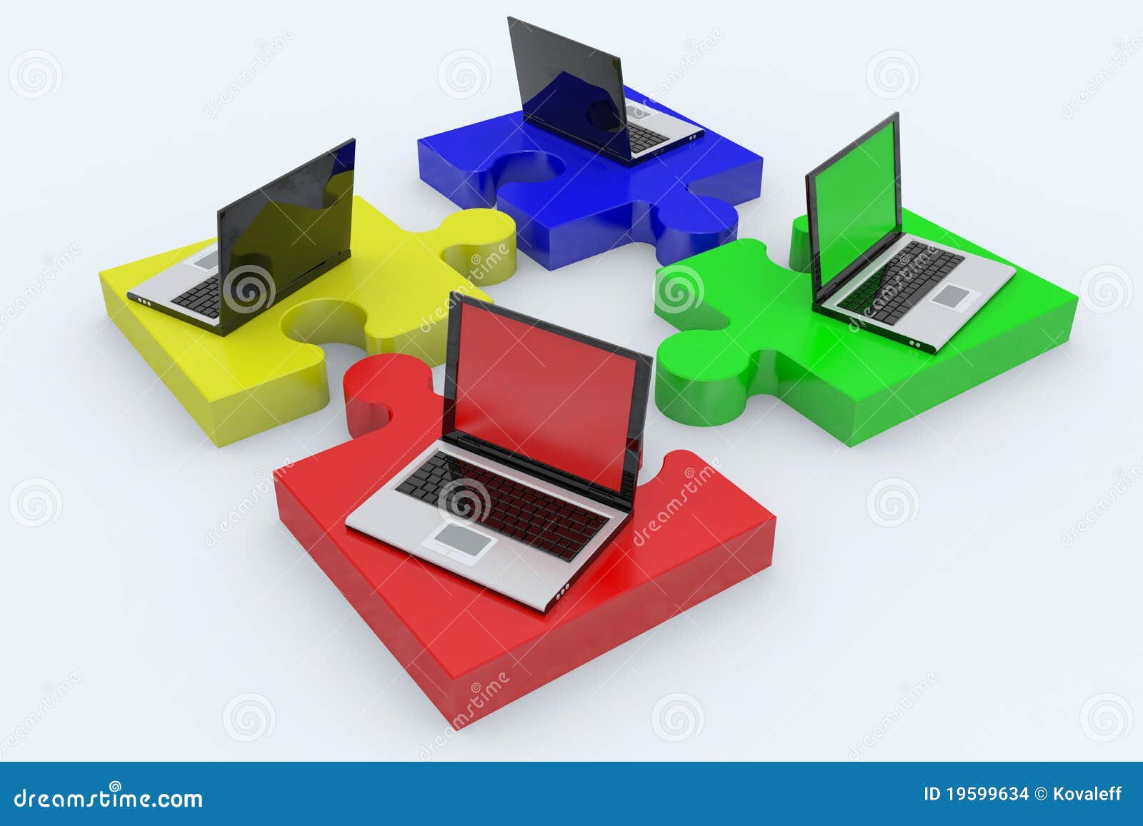 Laptop jigsaw puzzle. stock illustration. Illustration of electronic ...