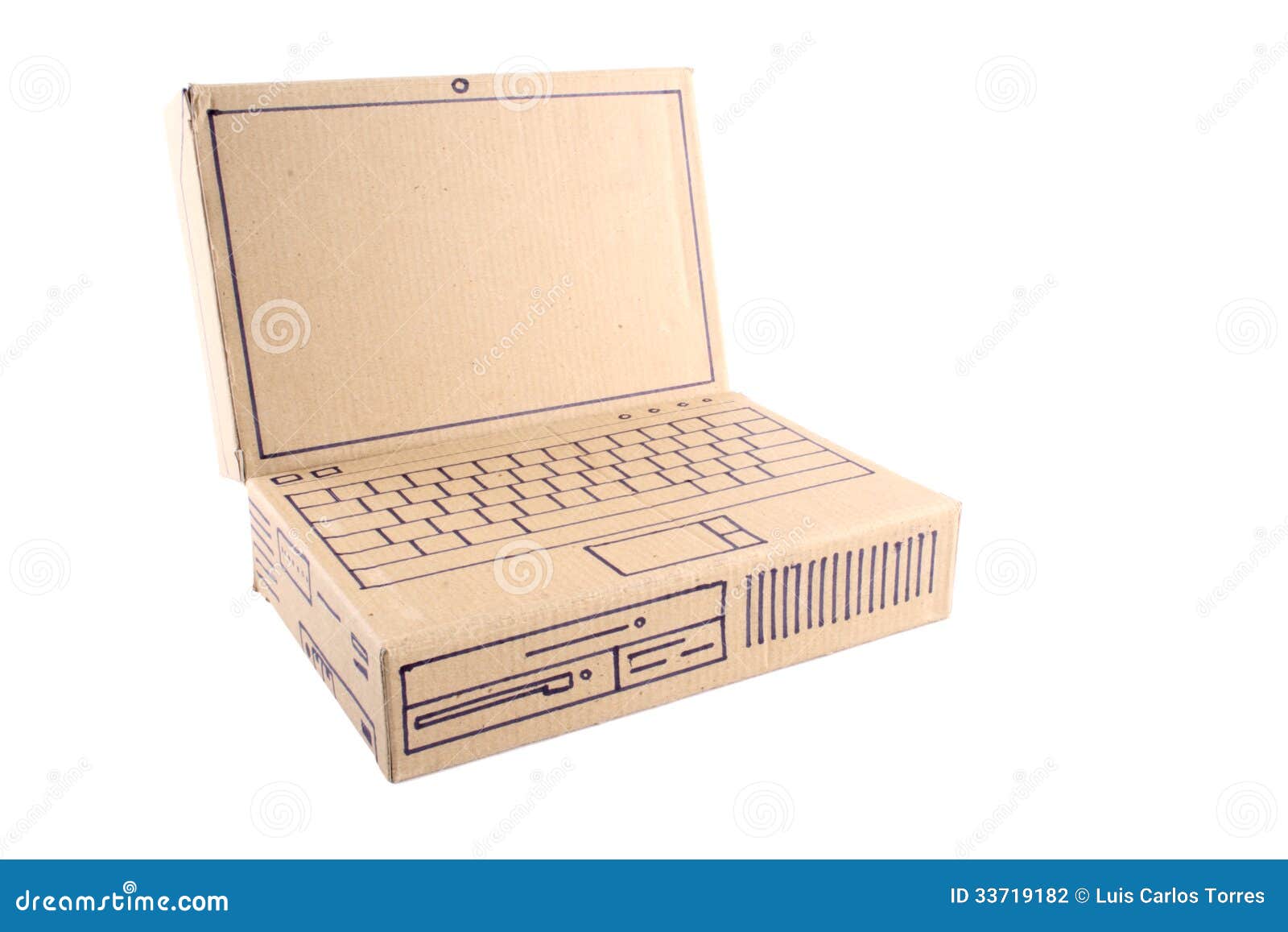 Laptop - Karton stock foto. Image of achtergrond, doos - 33719182