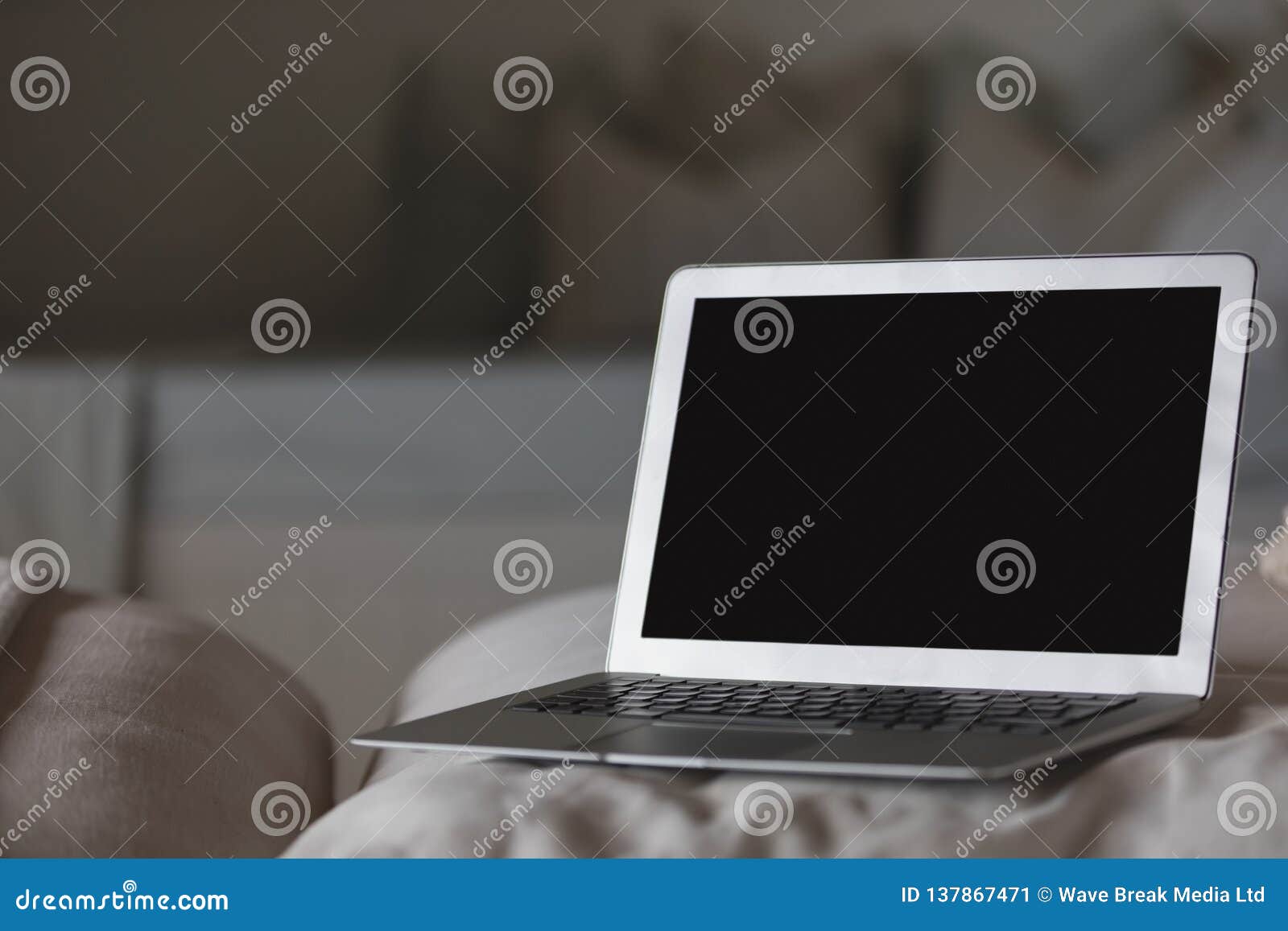 Laptop Kept on a Surface at Home Stock Image - Image of life, house ...