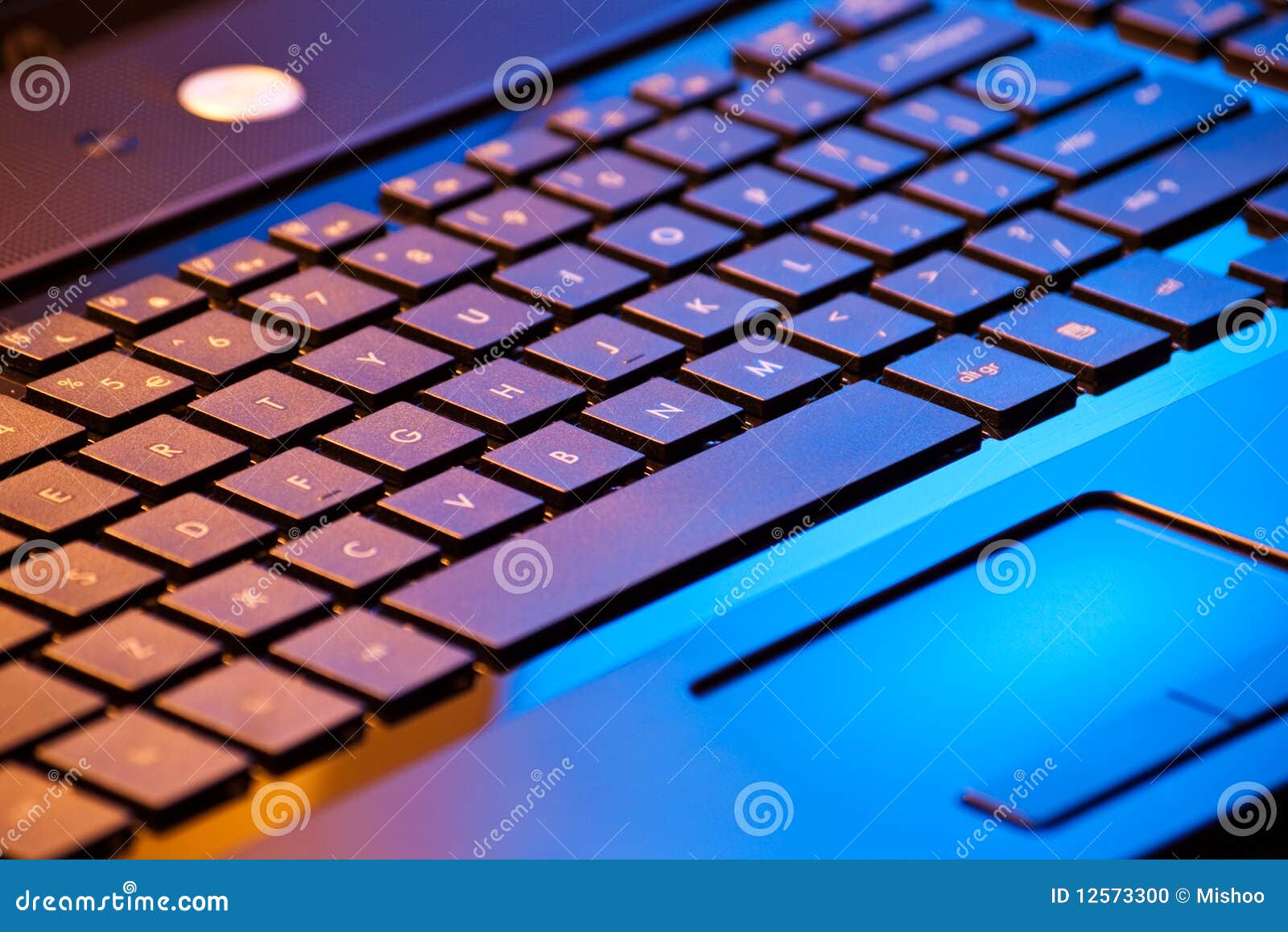 Laptop keyboard stock photo. Image of closeup, blue, computer - 12573300