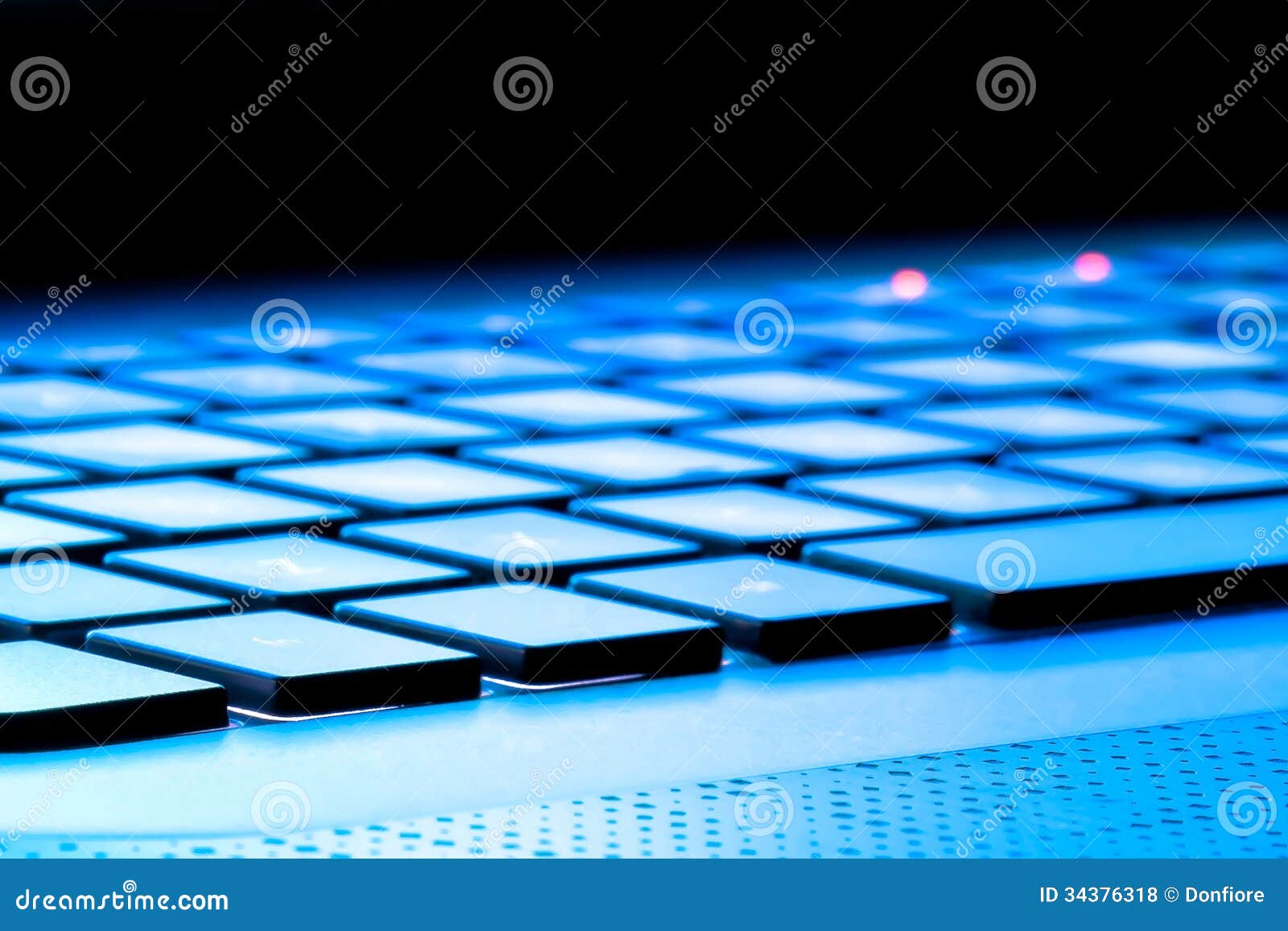 Laptop Keyboard As a Background Toned To Blue Stock Photo - Image of ...